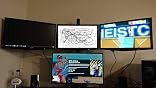 Amazon.com: EZM Deluxe Pyramid Quad Monitor Mount Stand Free Standing ...
