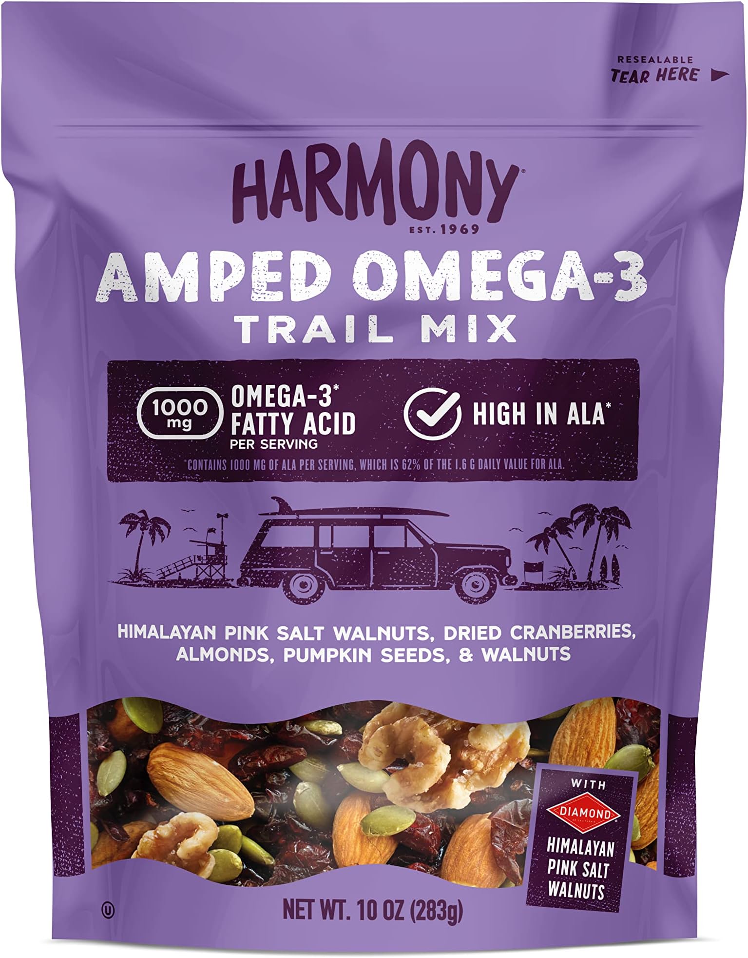 Amazon.com: Diamond of California Harmony Amped Omega-3 Trail Mix with ...