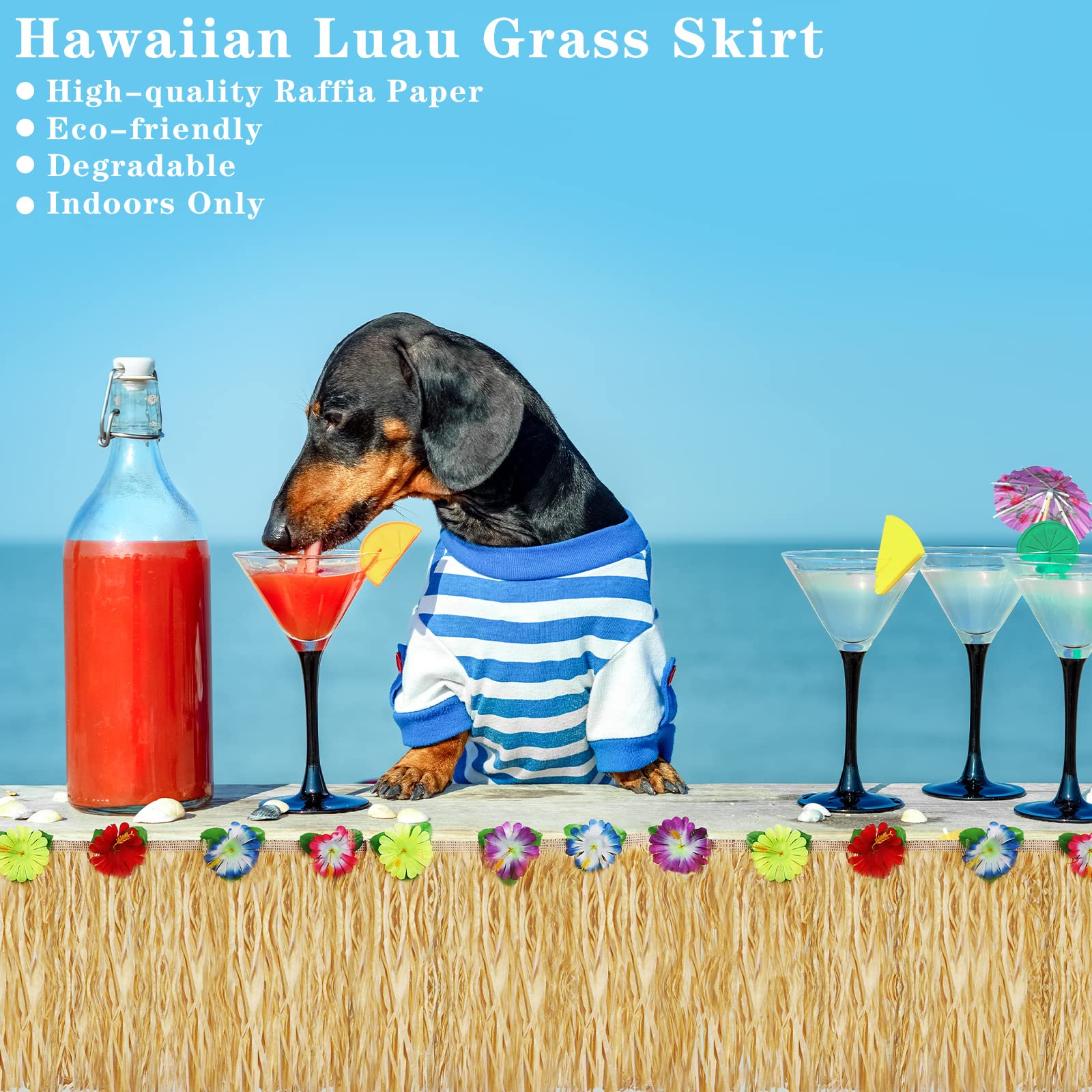 Snapklik.com : 2 Packs Hawaiian Luau Grass Skirt Table Fringe Raffia ...