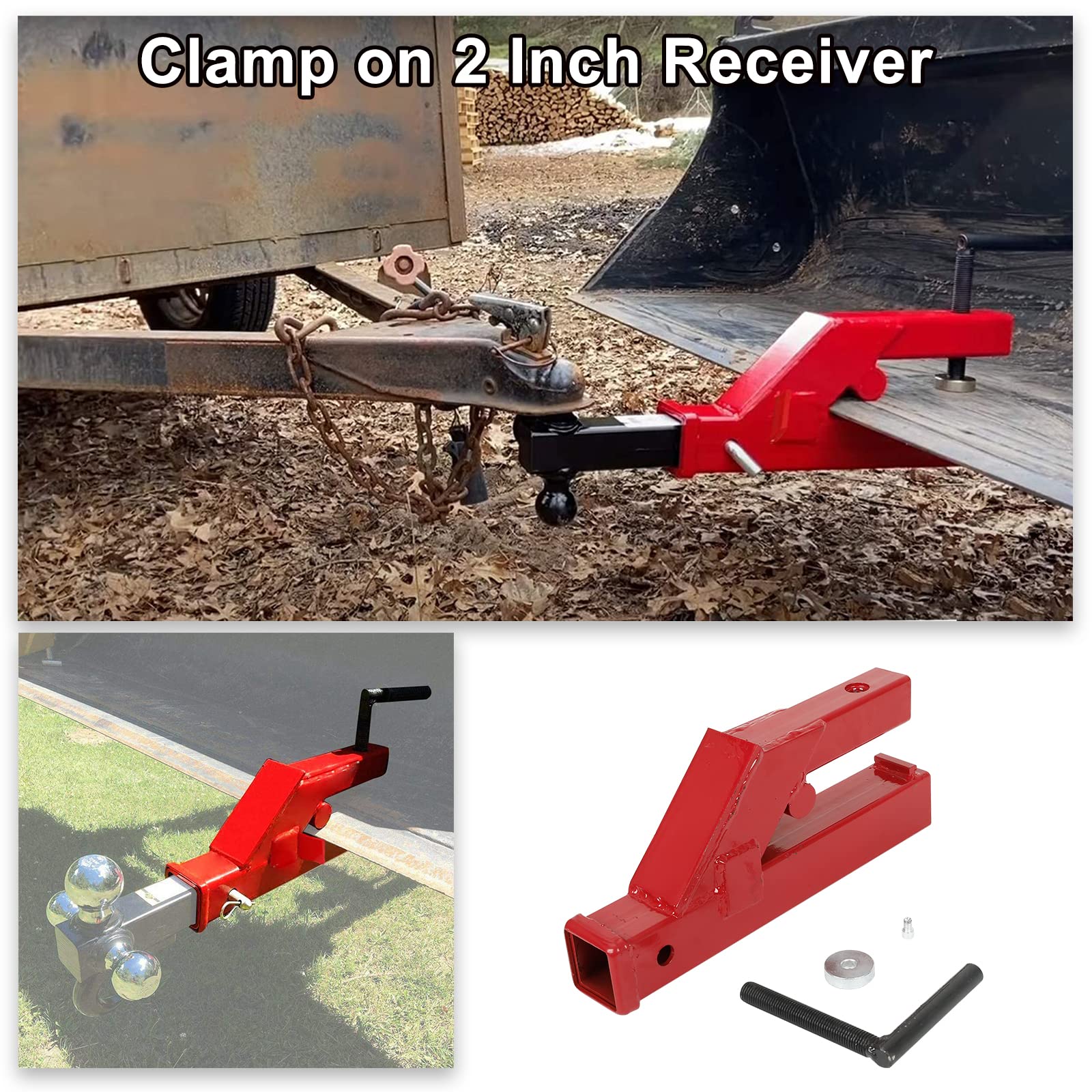 Snapklik.com : Steel Clamp On Trailer Hitch 2" Ball Mount Receiver ...