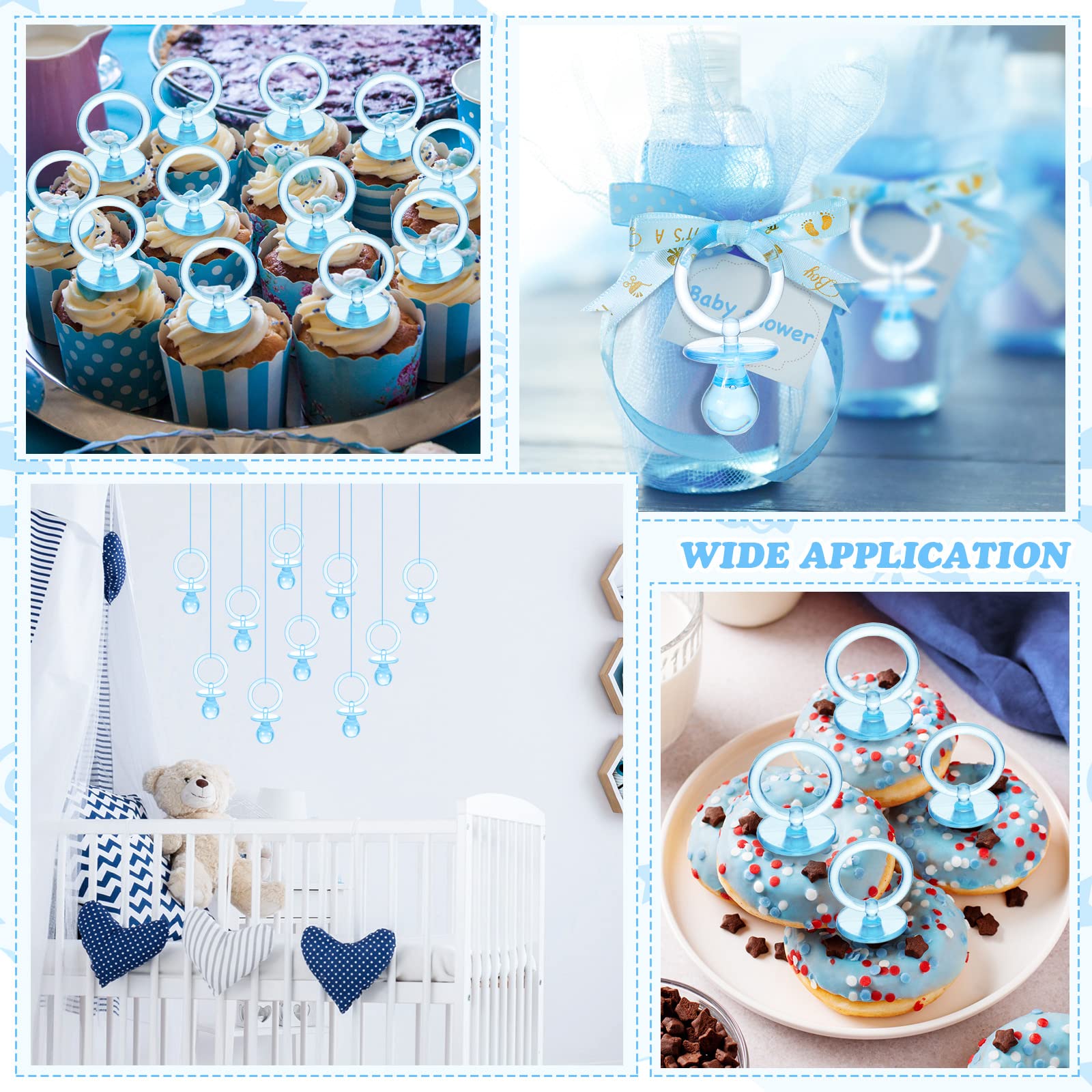 Snapklik.com : Junkin 60 Pieces Baby Shower Pacifiers Necklace Acrylic ...