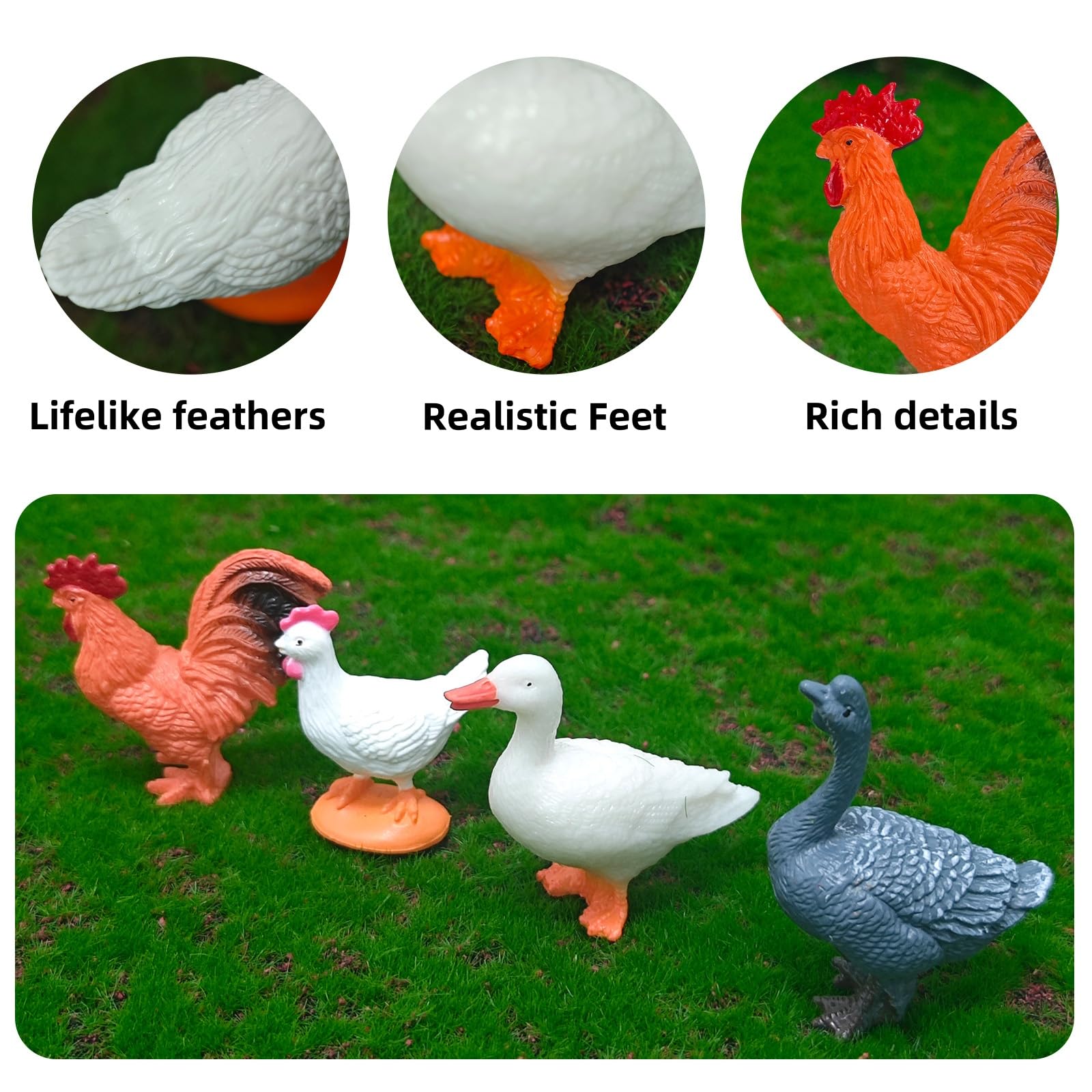 Snapklik.com : Realistic Farm Animal Figurines 44 Pcs, Plastic Farm ...