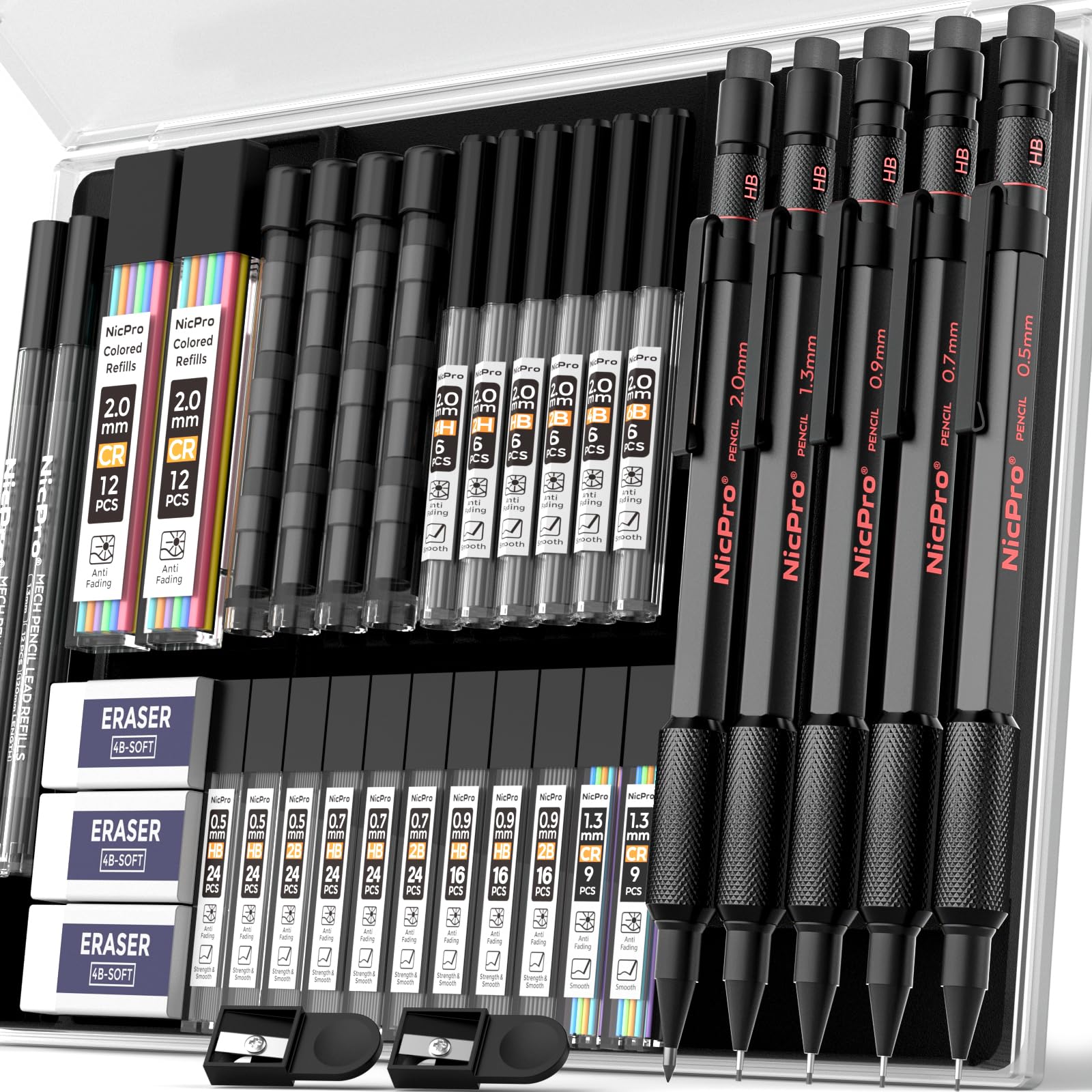 Amazon.com : Nicpro 35PCS Art Mechanical Pencil Set, Metal Drafting ...