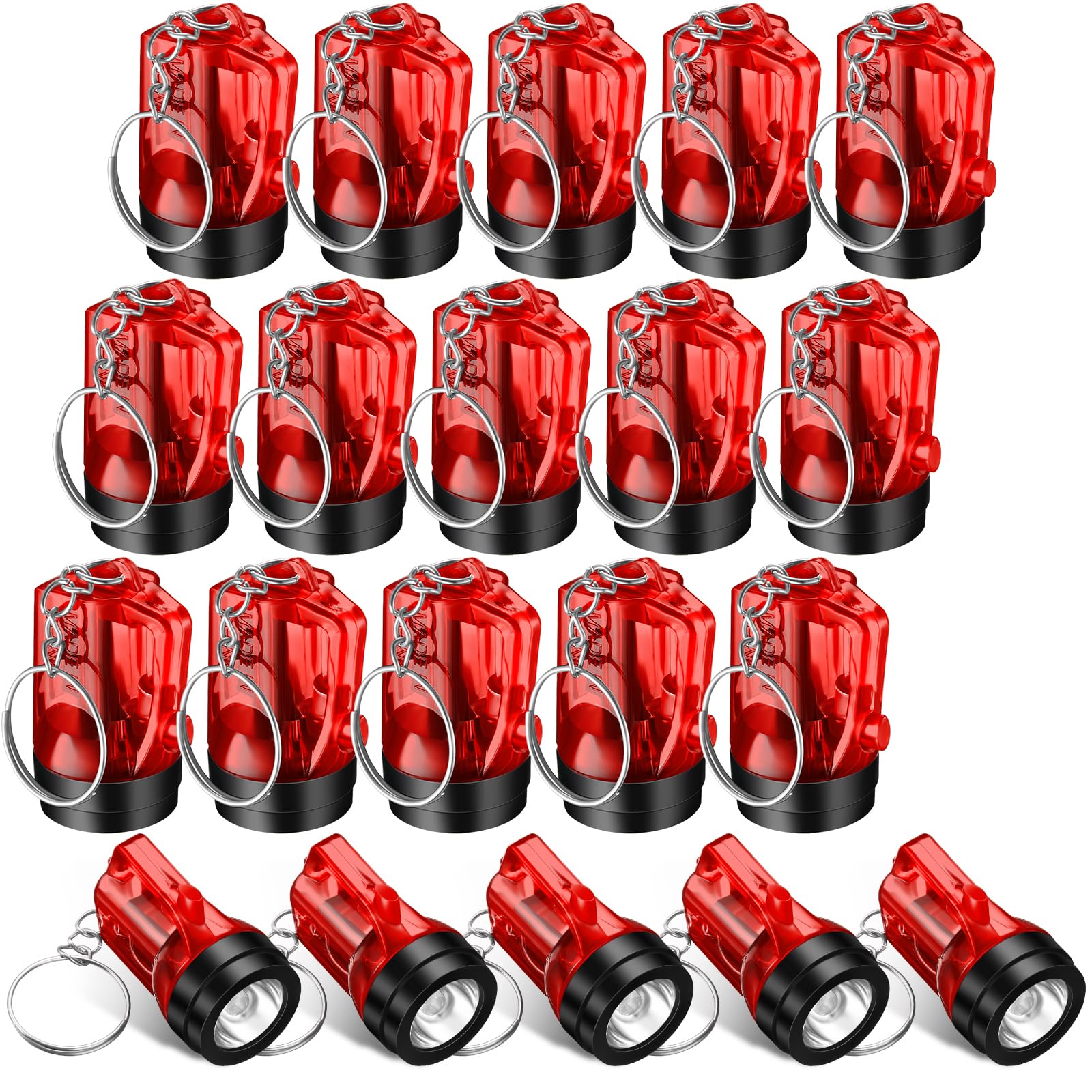 Ecation 20 Pcs Mini Flashlight Keychains Bulk Plastic Portable Handheld ...