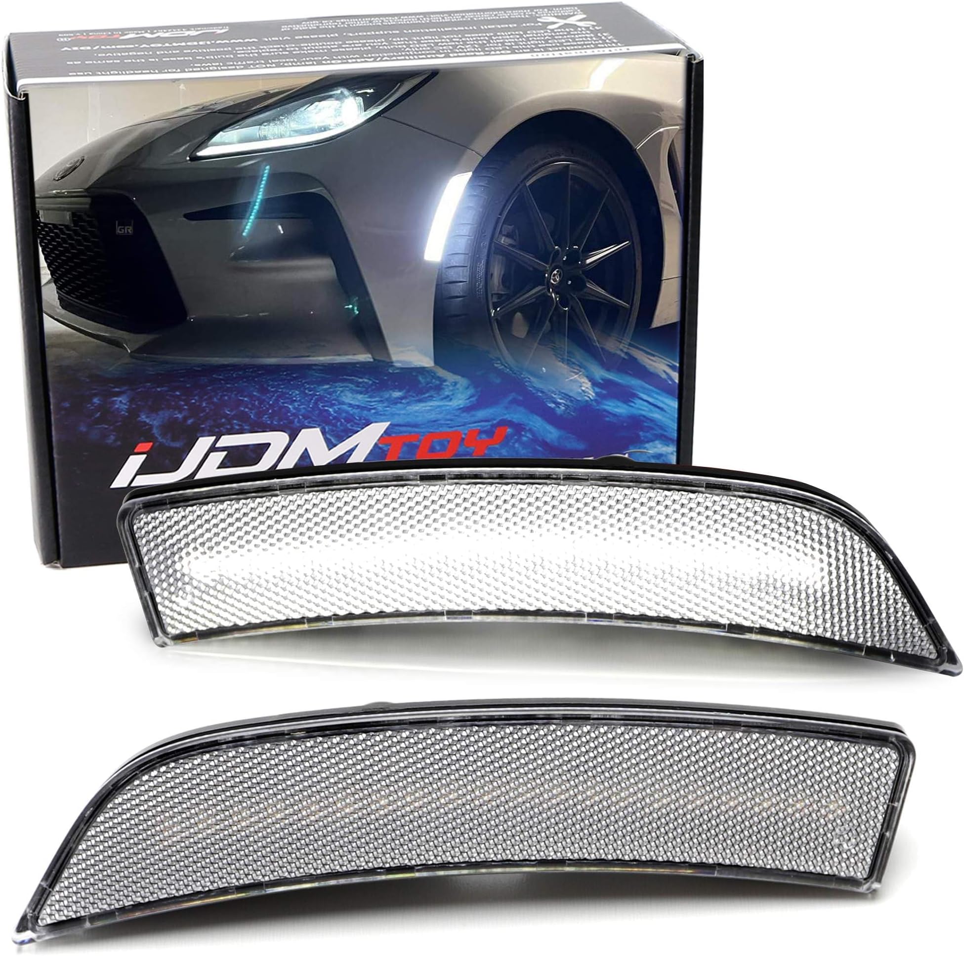 Amazon.com: iJDMTOY Semi-Clear Lens 36-SMD White Full LED Bumper Side Marker Light Kit ...
