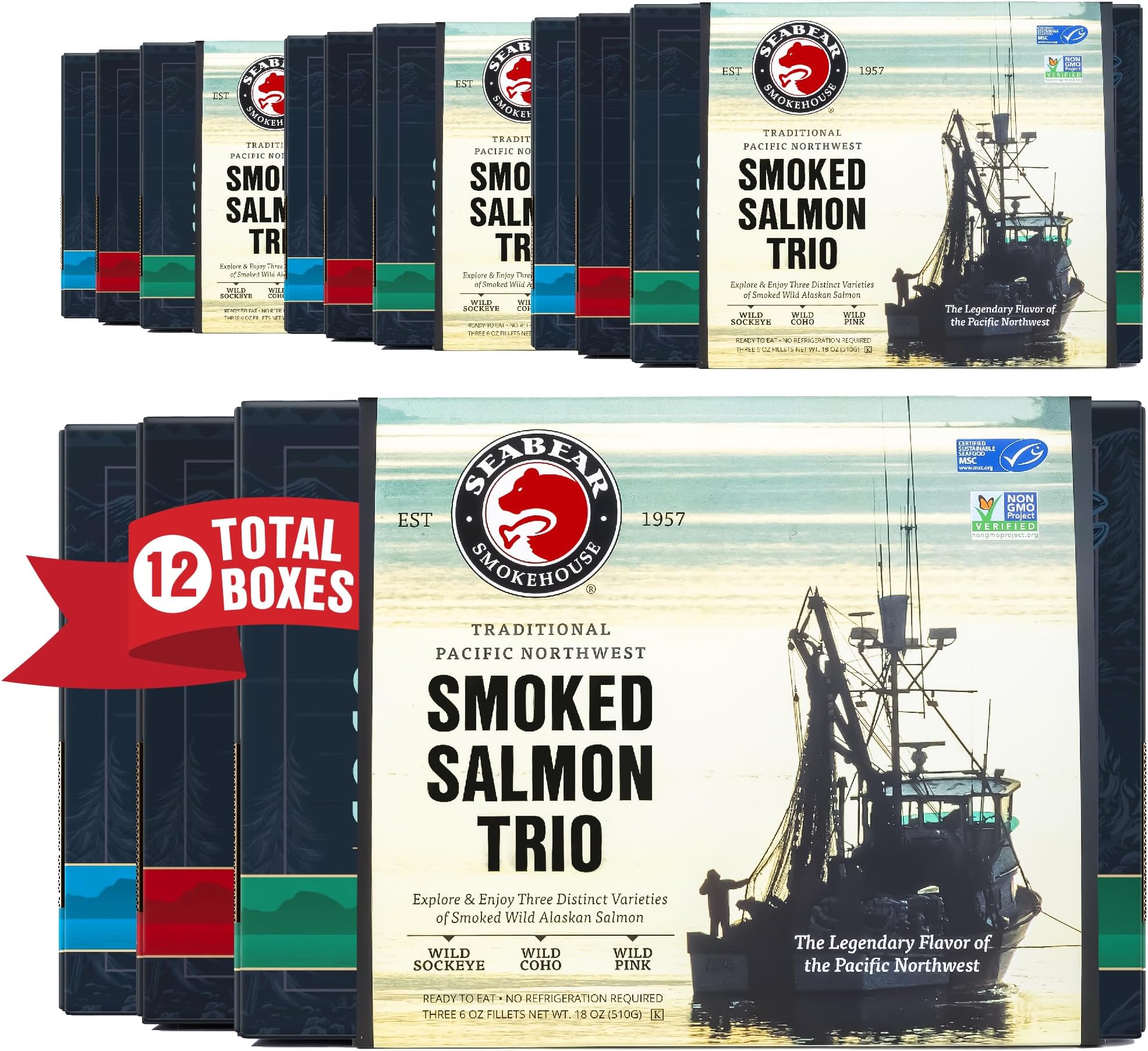 Amazon.com : Alaska Smokehouse Premium Smoked Salmon, 4 Ounce Gift box ...
