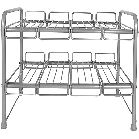 YFXOHAR Pool Space Under Sink Metal Storage Organizer Adjustable ...