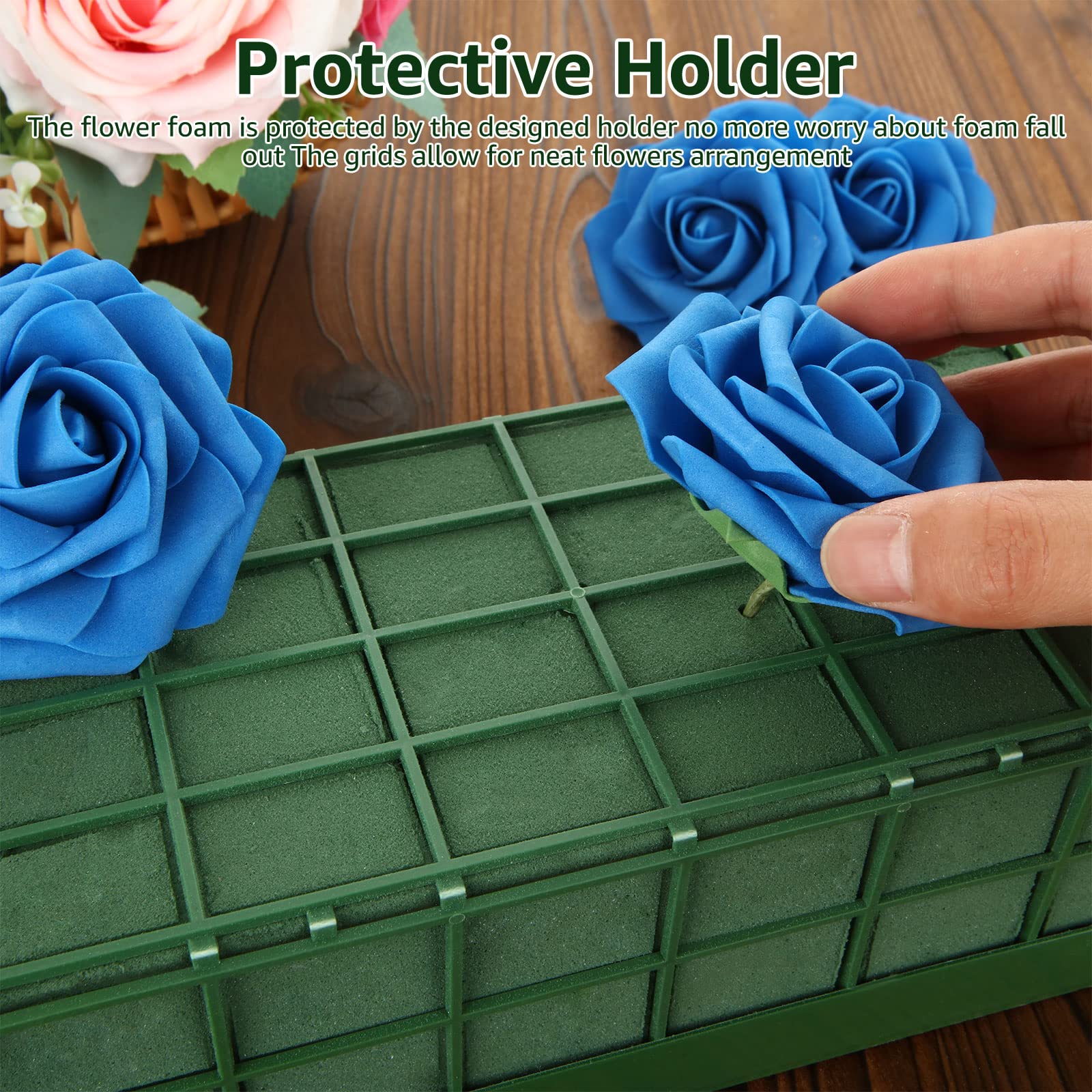 Floral Foam Blocks ZEELYDE 4 Pcs Flower Holder With Floral Foam For ...