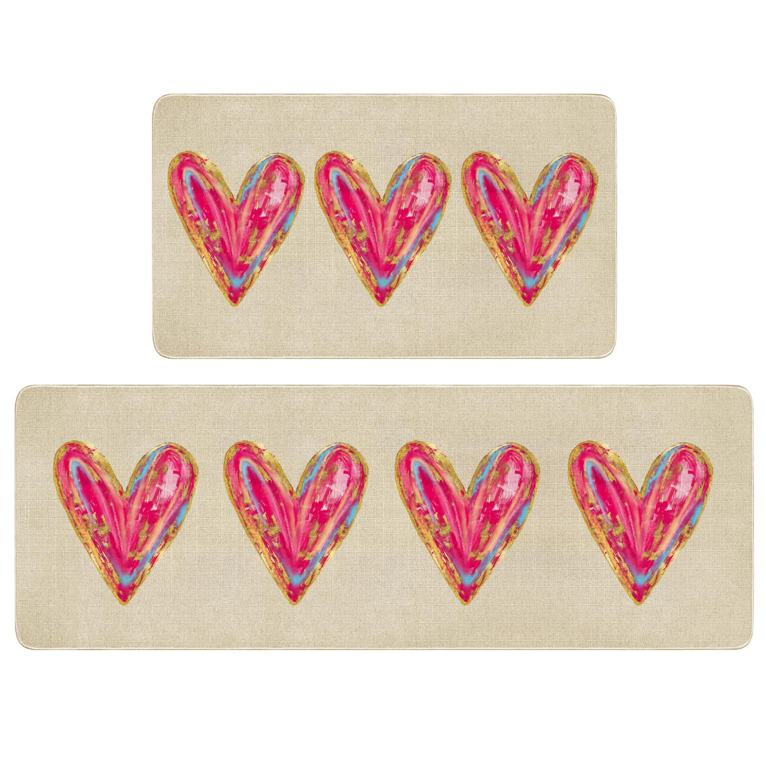 Amazon.com: Xsinufn Valentines Day Kitchen Mat Set 2 Piece,Valentine's ...