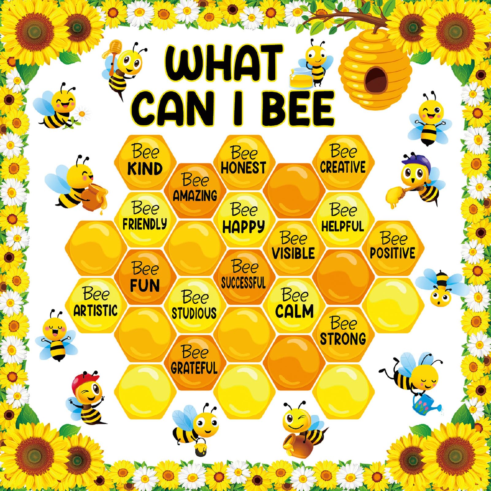 Bee Theme Board Classroom Bulletin Board: Job Sign In Cute Honey Bee