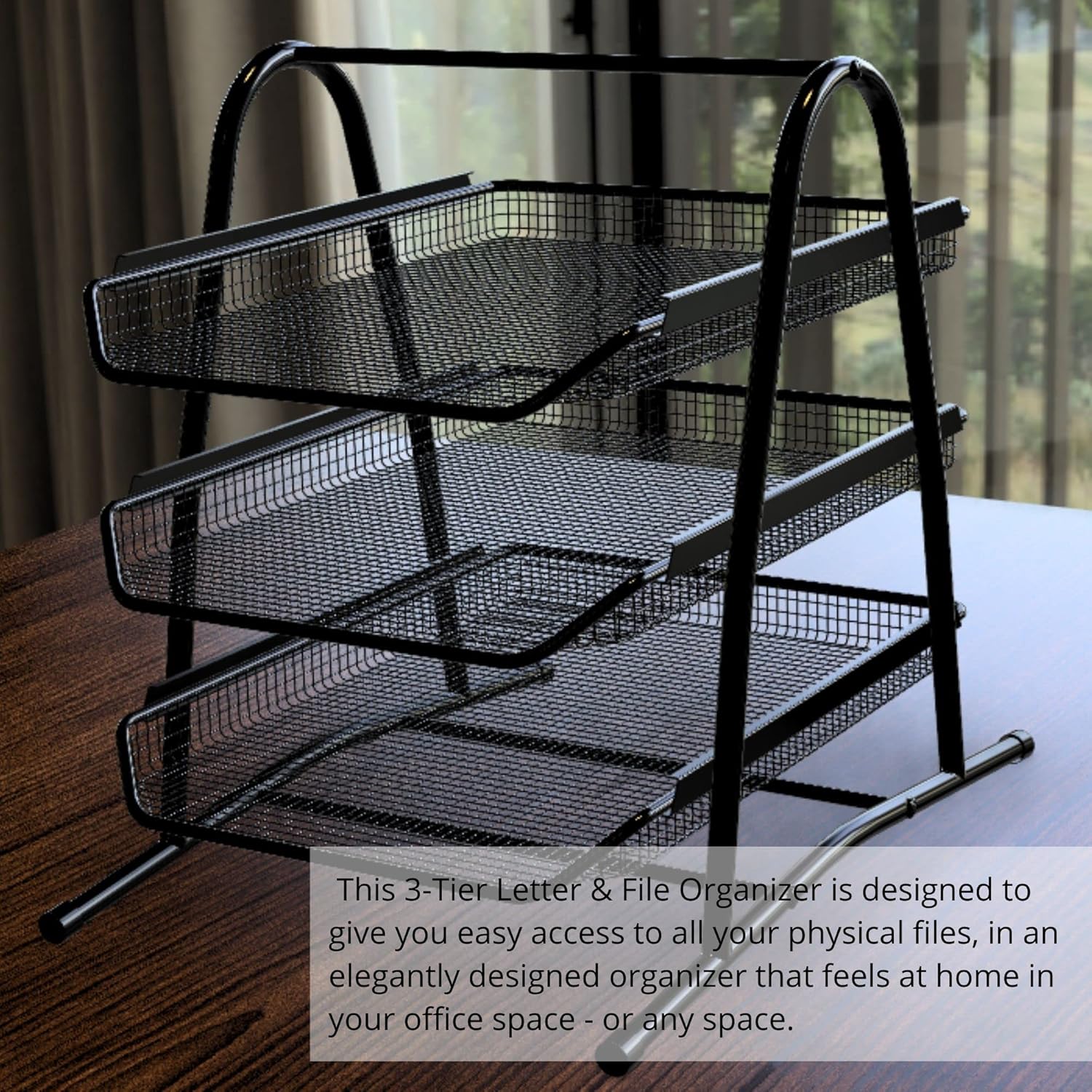 Black 3 Tier Paper Tray Organizer for Desk - Philippines | Ubuy