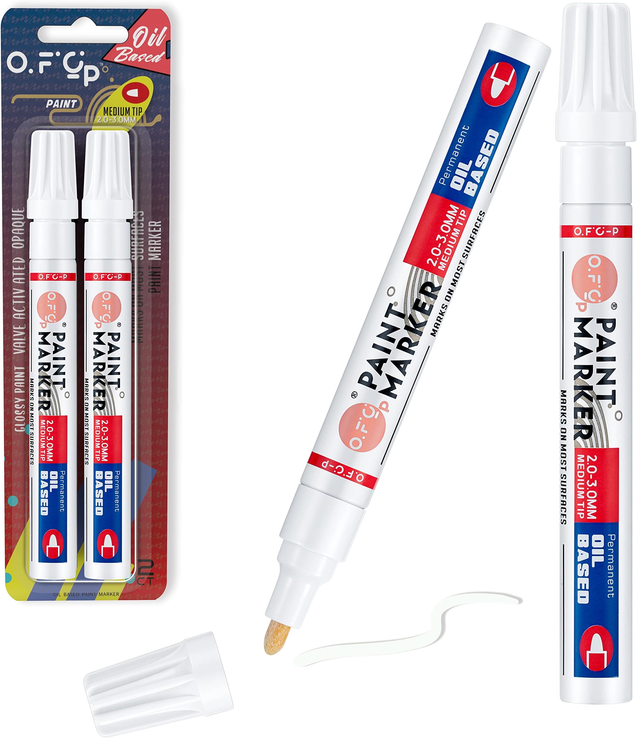 Amazon.com : KALIONE 4 Pack Paint Pens 15 mm White Empty Acrylic ...