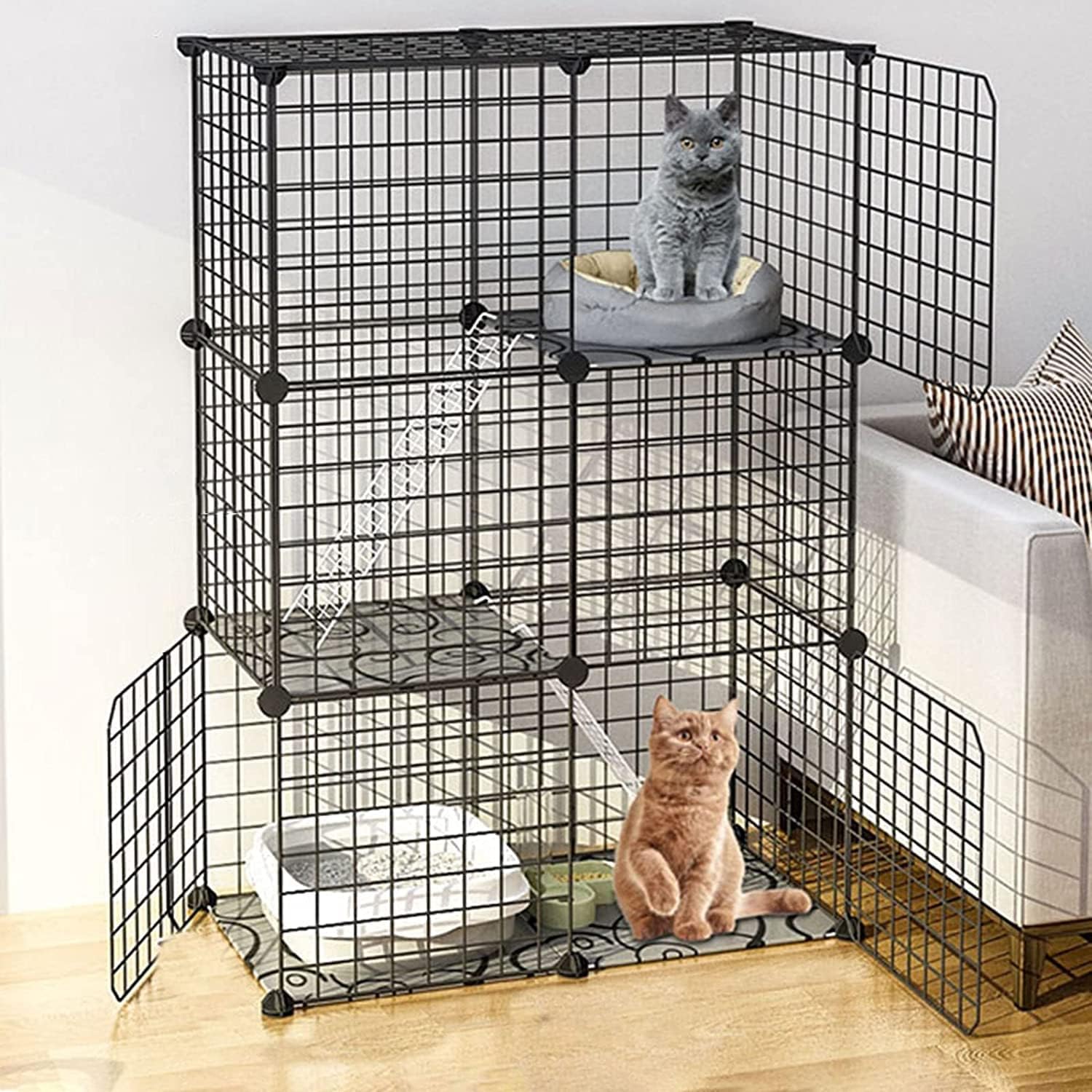 Outdoor Cat Enclosure - Rabbit Playpen, Small Pet Enclosure Plastic DIY ...