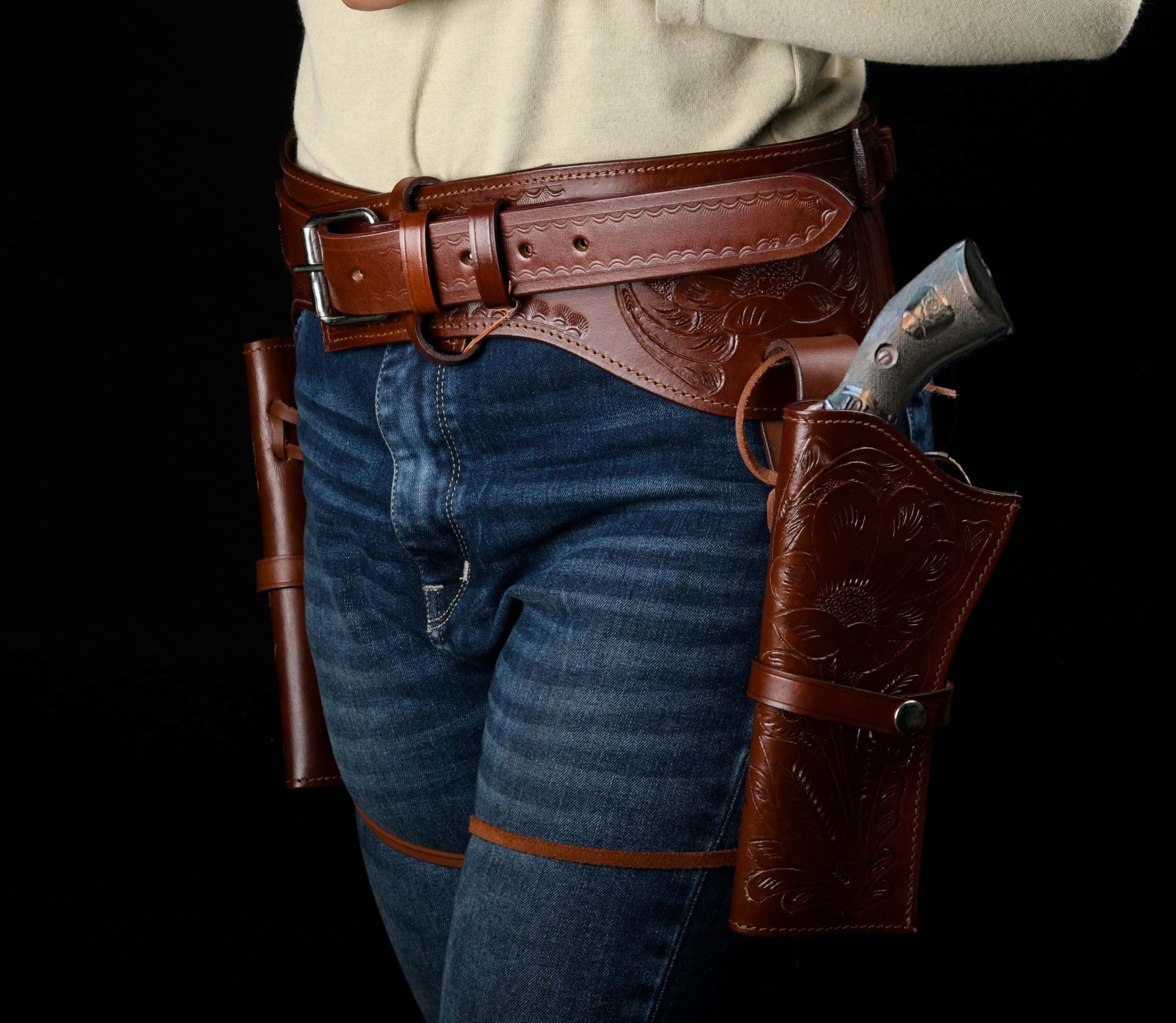 Cowboy Pistolenholster Revolver Holster Western Belt Hulara Full Grain