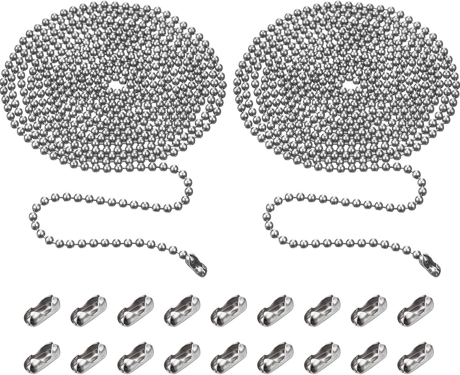 TecUnite 2 Pieces 3.2 mm Beaded Pull Chain Extension with Connector ...