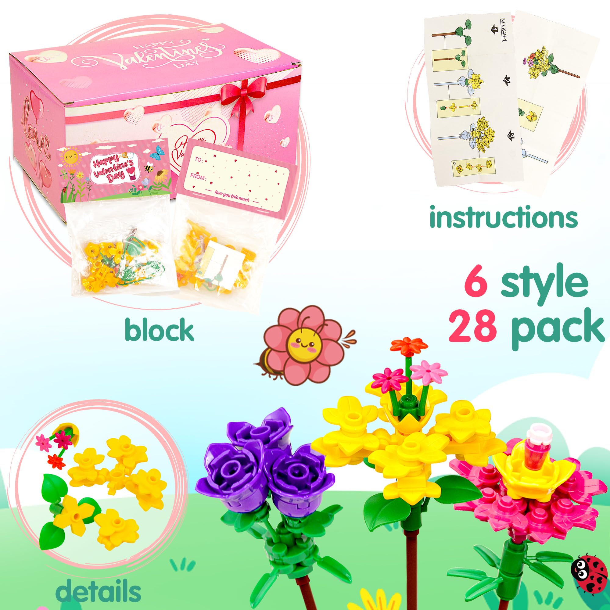 Snapklik.com : U-Goforst 28 Pack Valentines Day Gifts For Kids Flowers ...