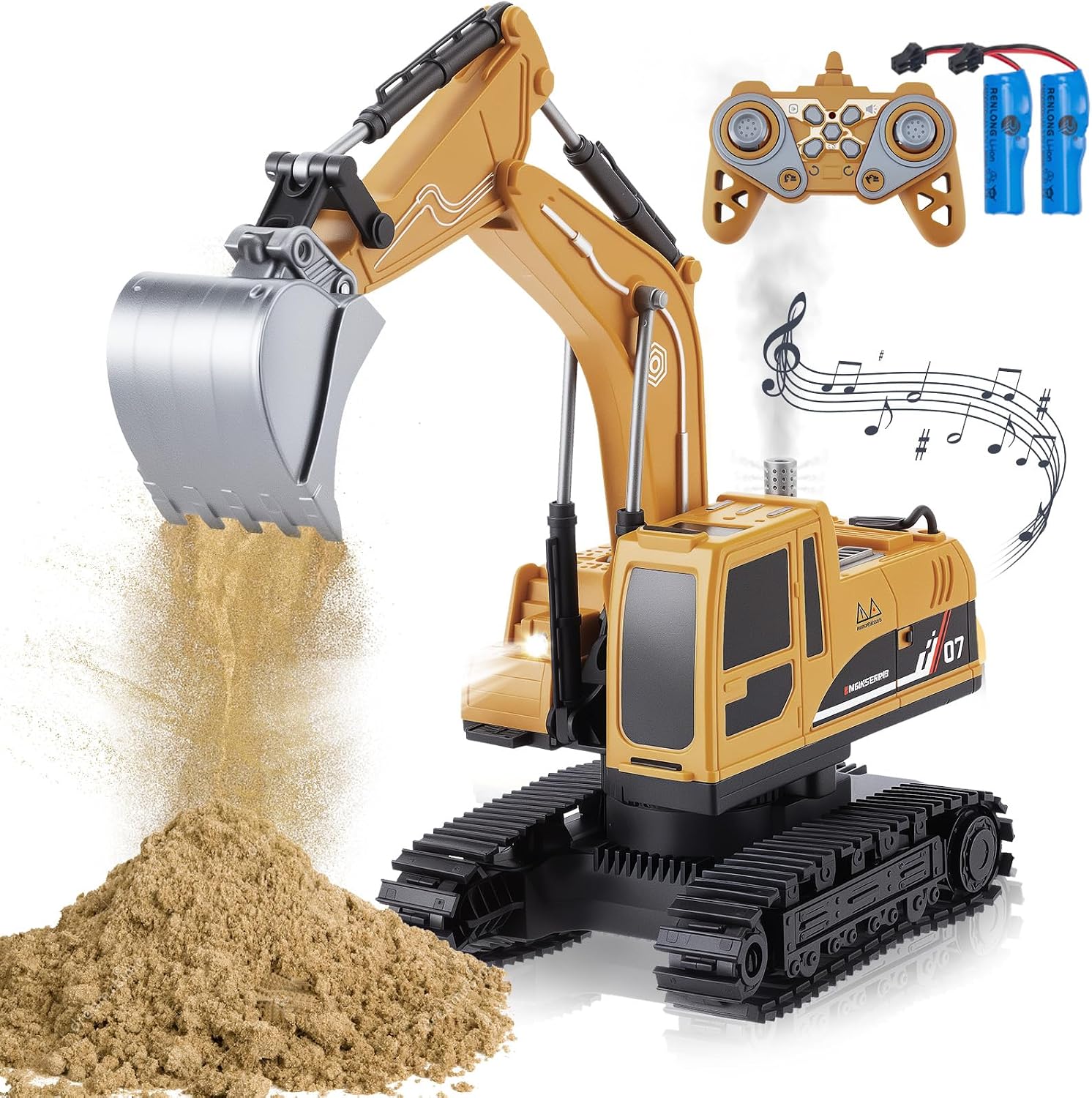 Kinderlolo Remote Control Excavator Construction Toy for Boys, RC ...
