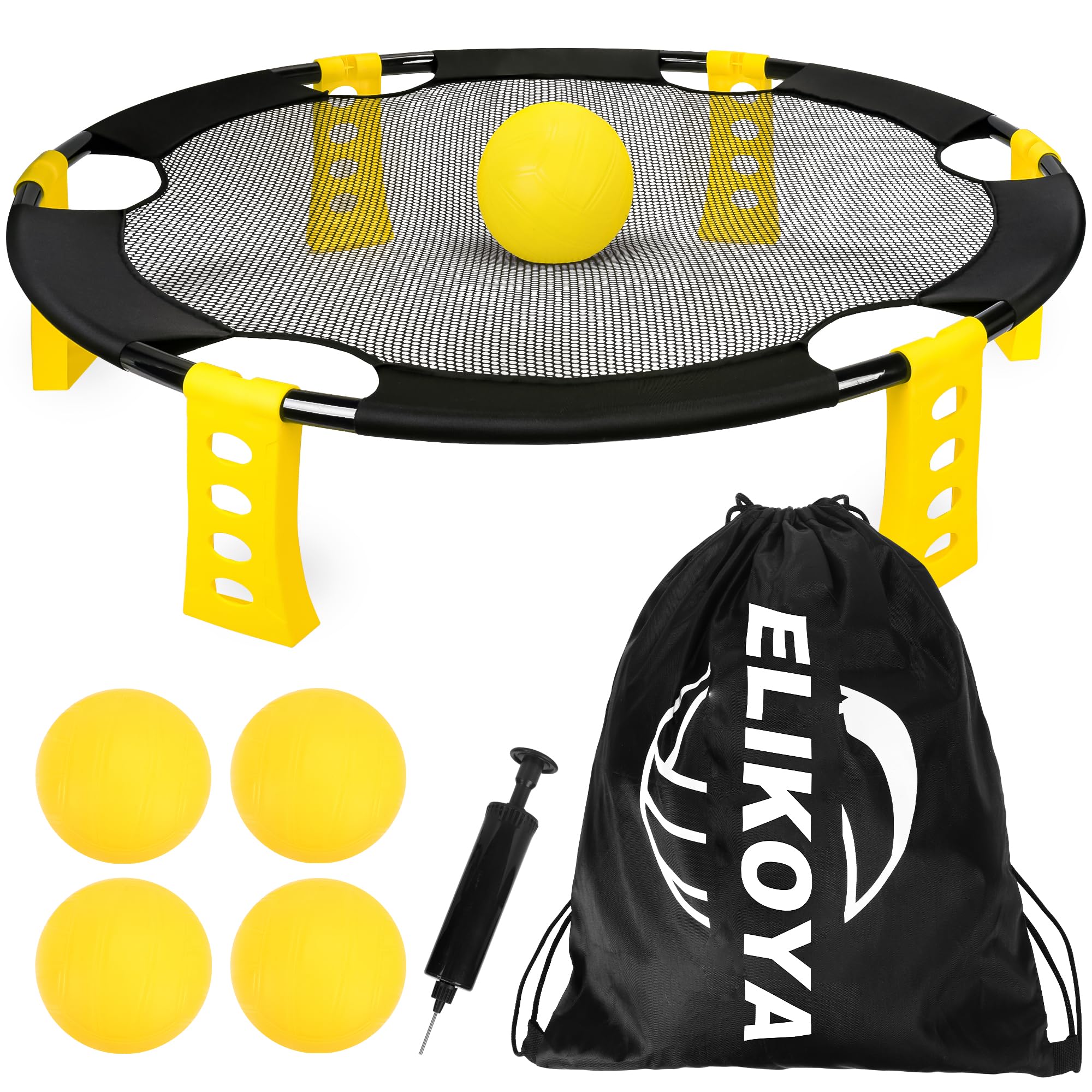 Amazon.com: Elikoya Outdoor Beach Ball Game Includes 4 Balls, Net and ...