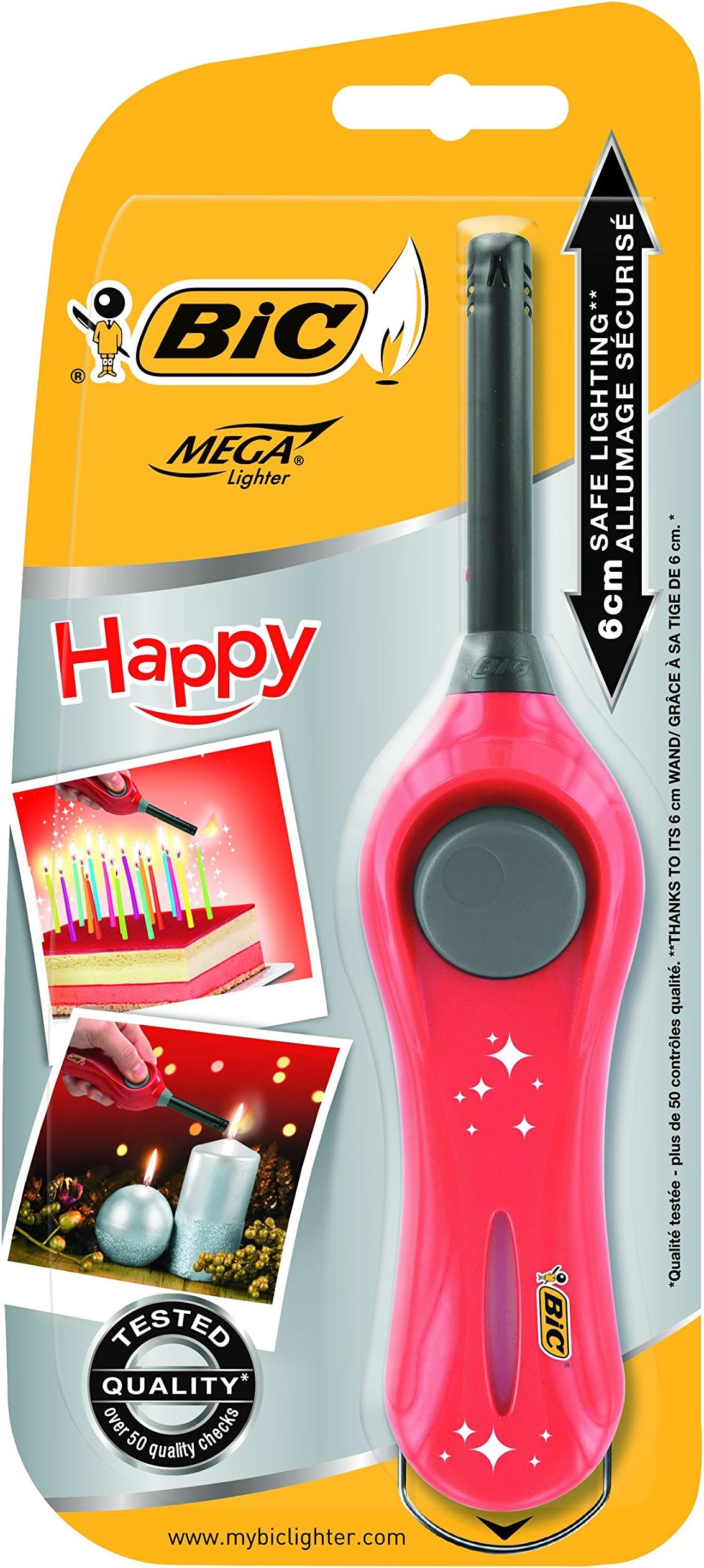 BIC Mega Happy Standard Utility Lighter - Red : Amazon.co.uk: Home ...