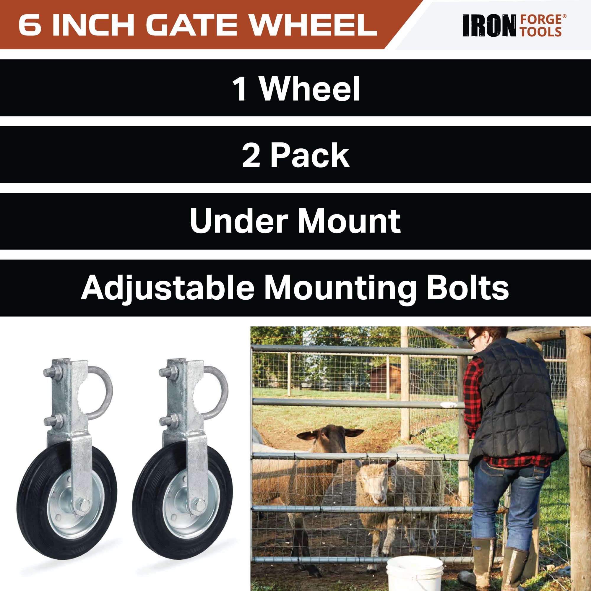 Snapklik.com : Iron Forge Tools Fence Gate Wheel For Metal Swing Gates ...