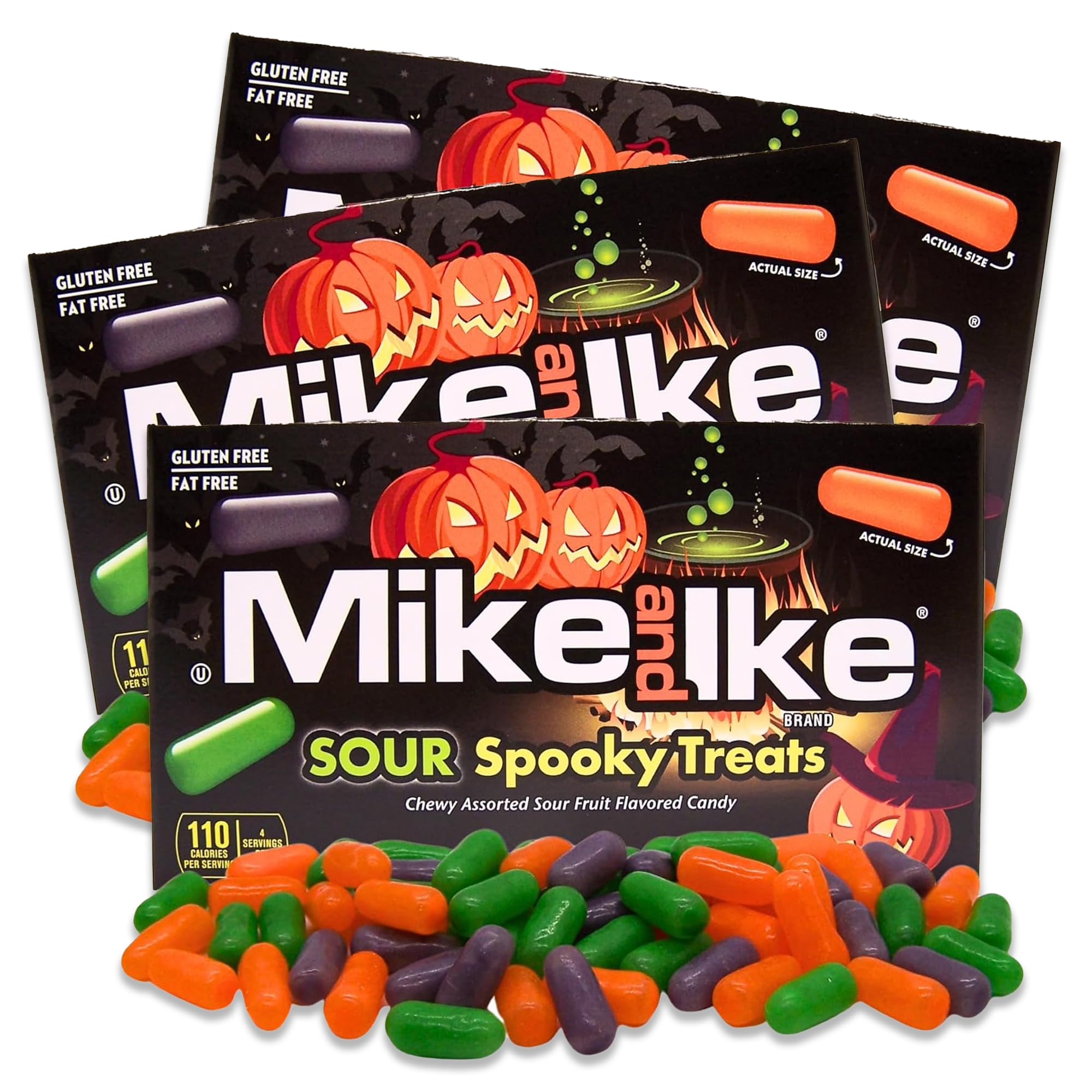 Amazon.com : Mike and Ike Sour Spooky Box Halloween 4.25oz Theater Box ...