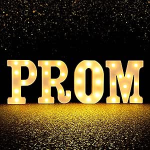 Landifor 4pcs Illuminated PROM Sign Prom LED Marquee Letter Light Class ...
