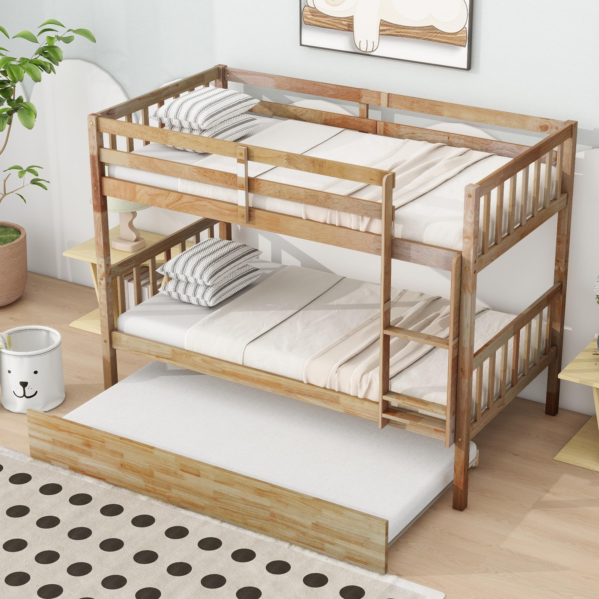 Amazon.com: Harper & Bright Designs Convertible Wood Twin-Over-Twin ...