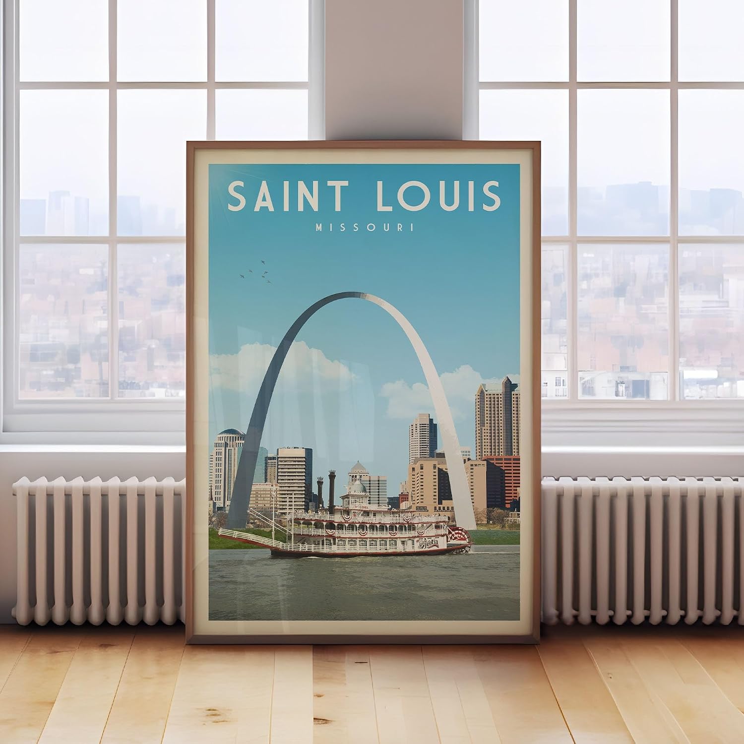 Amazon.com: St Louis Arch Wall Art St Louis Travel Poster Print Skyline ...