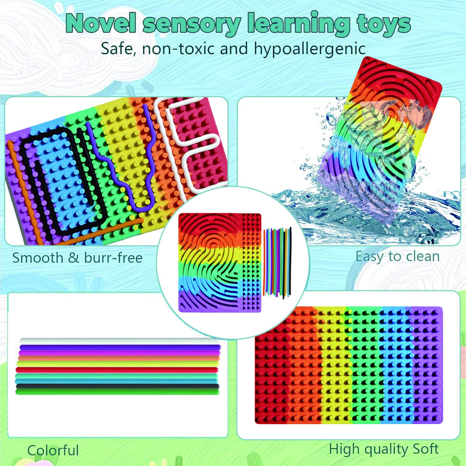 Sensory Board, Push Peel Sensory Board Fidget Board Stress Anxiety ...