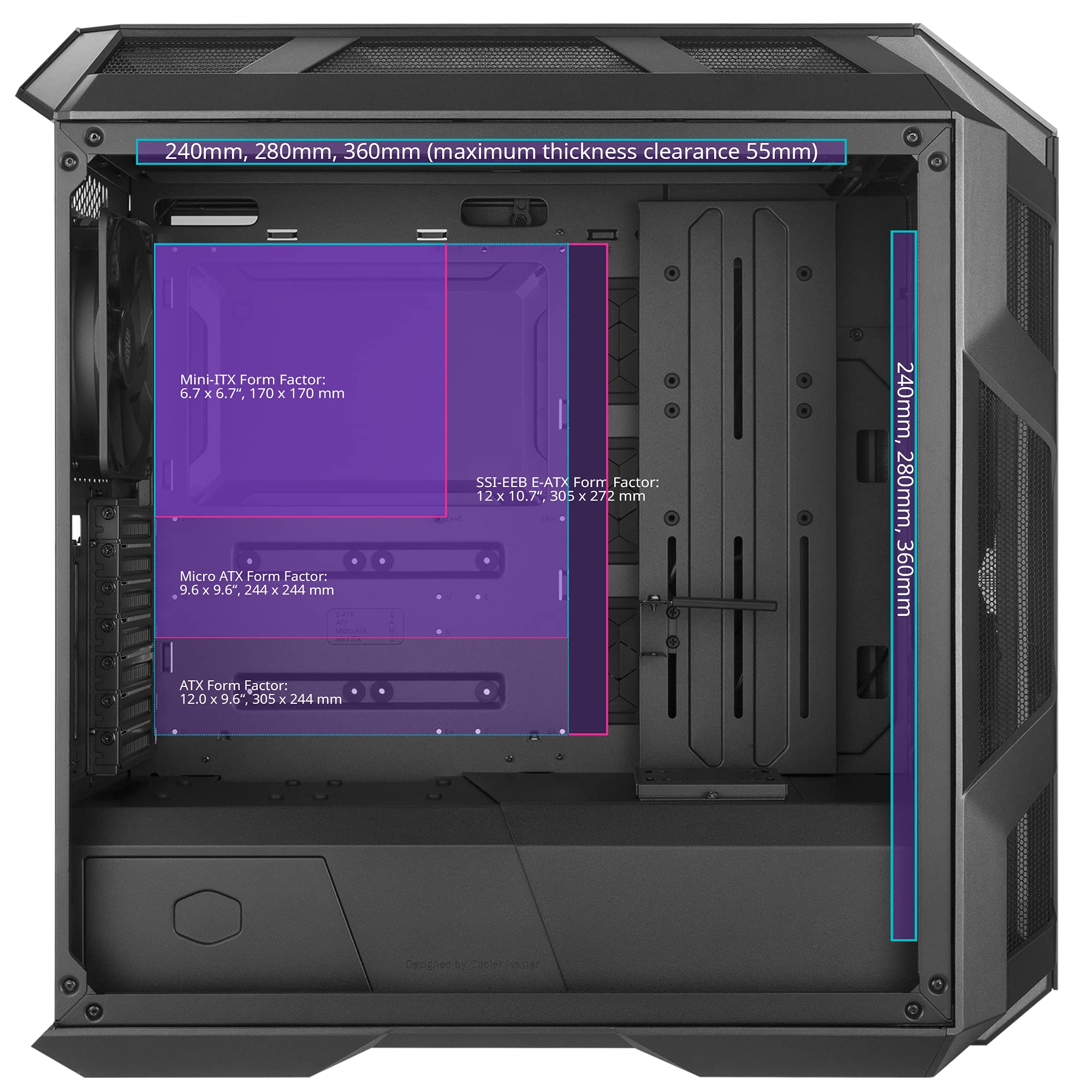 Cooler Master MasterCase H500M ARGB Airflow ATX Mid-Tower with Quad ...