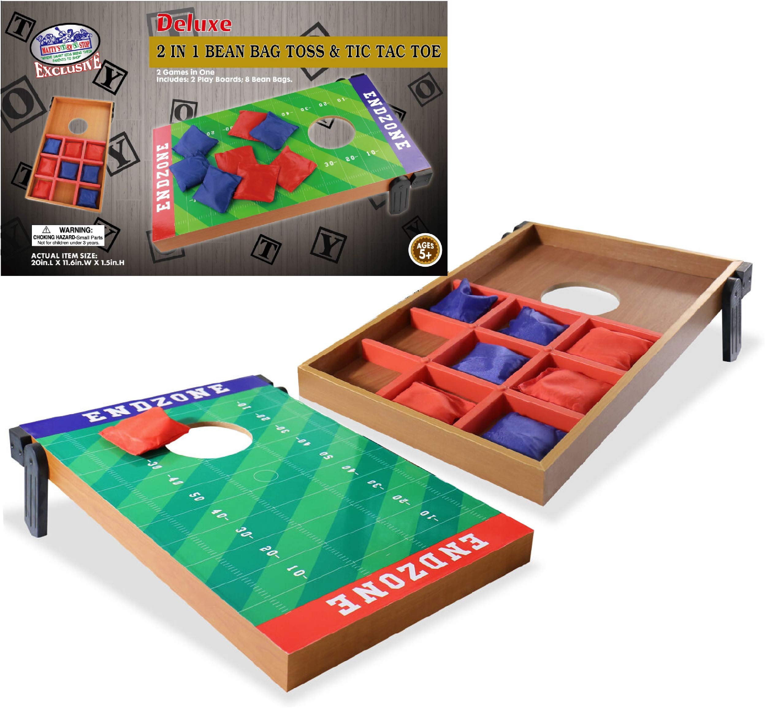 M?tty's Toy Stop Deluxe EndZone (20") 2-in-1 Cornhole Bean Bag Toss ...