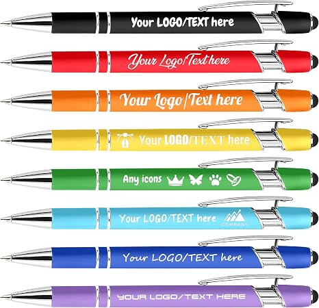 Personalised Pens Metal Ballpoint Pens with Stylus Customised LOGO and ...