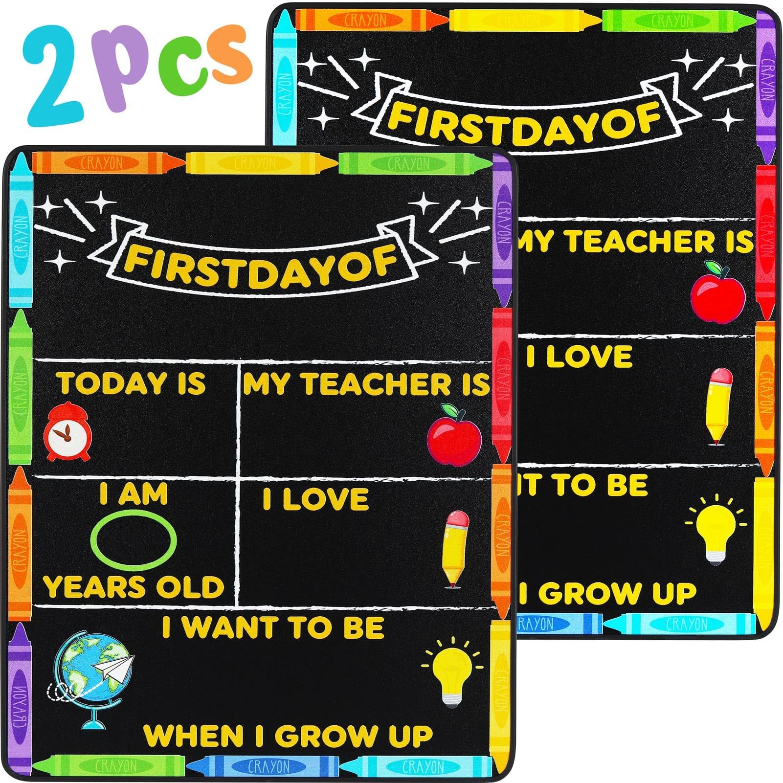 Amazon.com : AREOK First Day of School Sign Board, Back to School Sign ...