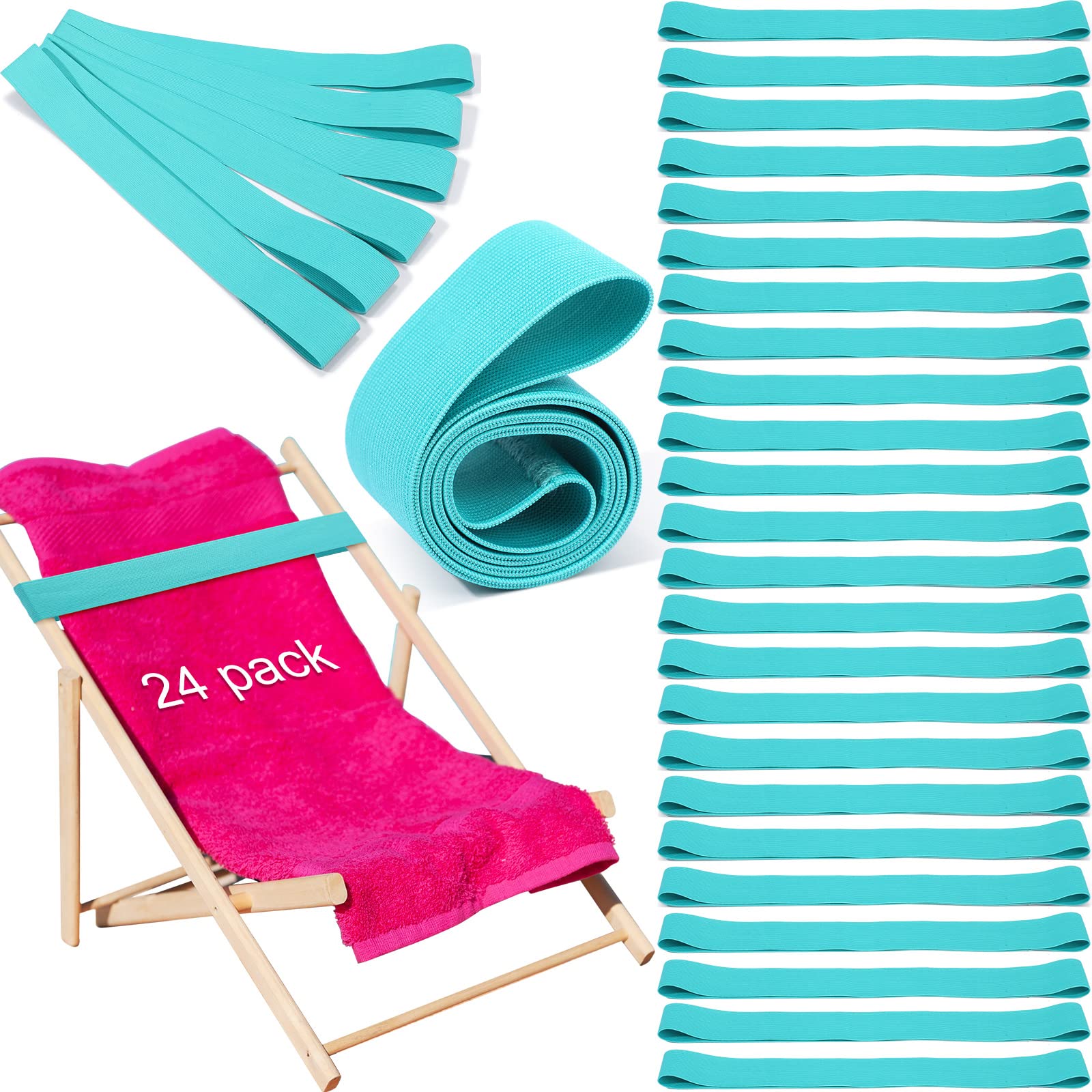 Amazon.com: 24 Pieces Towel Bands Beach Towel Clips Windproof Elastic ...