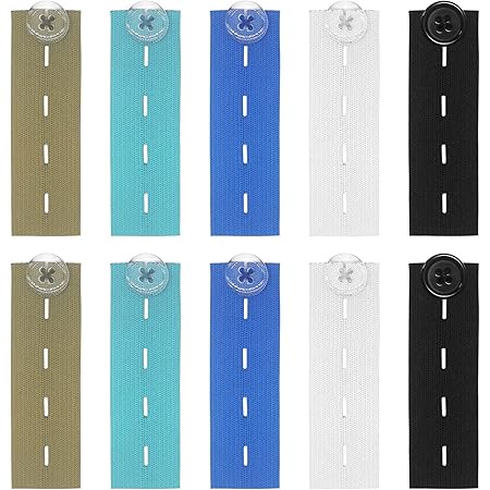 Prasacco 8 Pieces Elastic Waist Extenders for Pants, Waistband ...