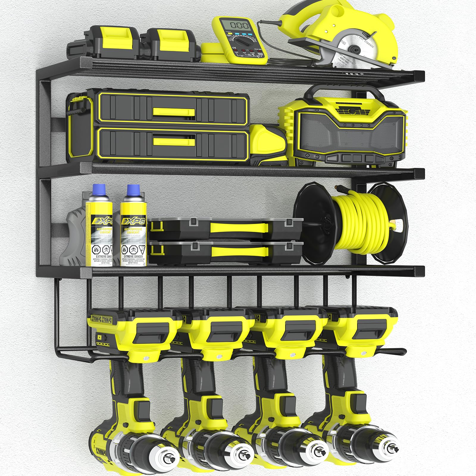 Snapklik.com : 4 Layer Power Tool Organizer Wall Mount, Cordless Drill ...