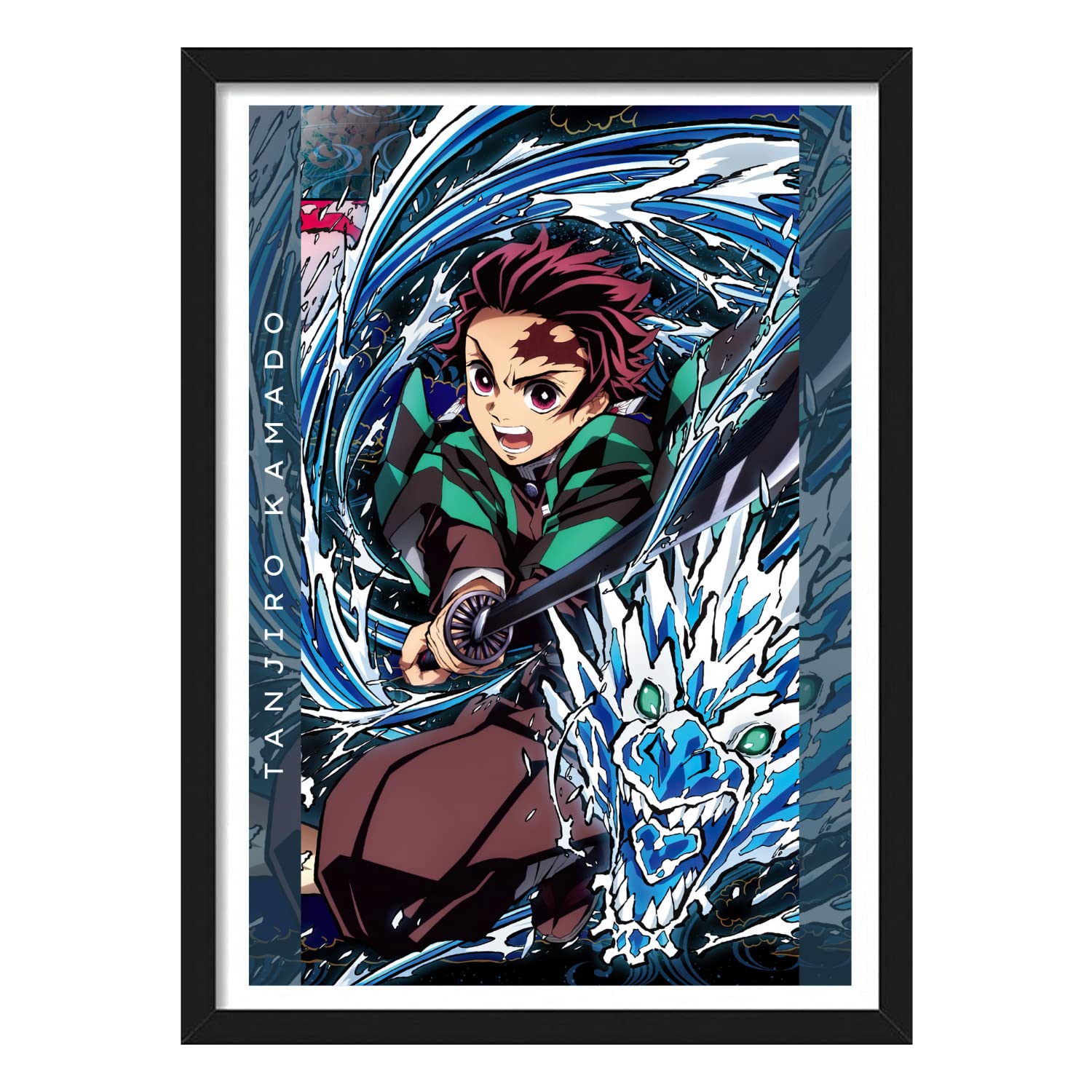 YourCanvas | Tanjiro Kamado Water Breathing | Demon Slayer Framed ...