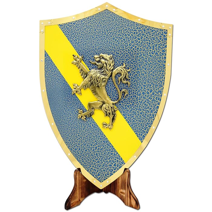 Medieval Warrior – Nobel Knight Rampant Lion Gallant Shield w/ Display ...
