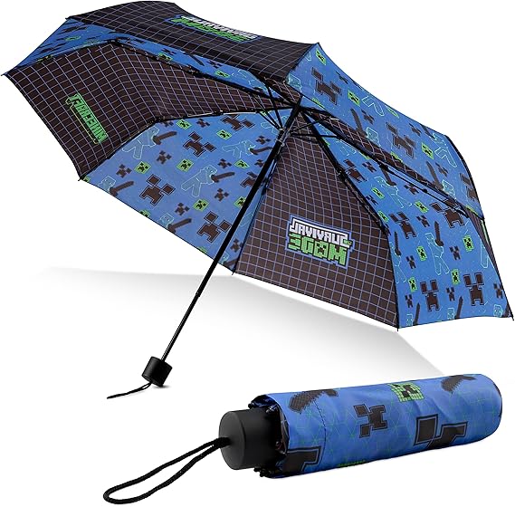Amazon.com: Minecraft Folding Umbrellas for Boys Girls Durable Compact ...