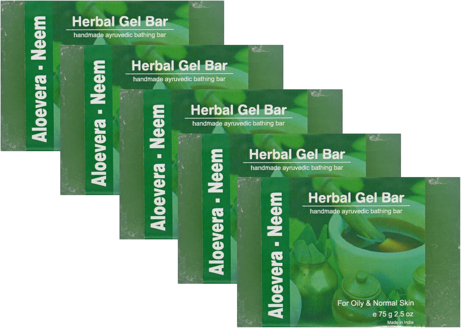Jain Ayurvedic Herbal Soap - 75 G (Pack Of 5, Aloe Vera Neem) : Amazon ...