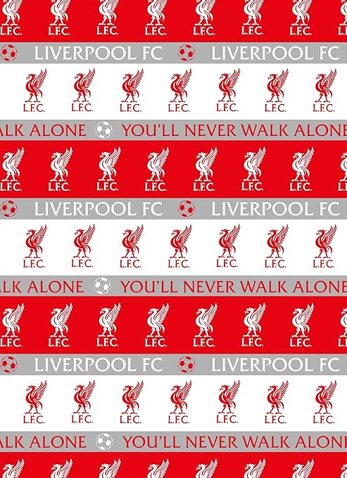 LIVERPOOL FC WRAPPING PAPER FOOTBALL ROLL WRAP 3M BIRTHDAY GIFT WRAP ...