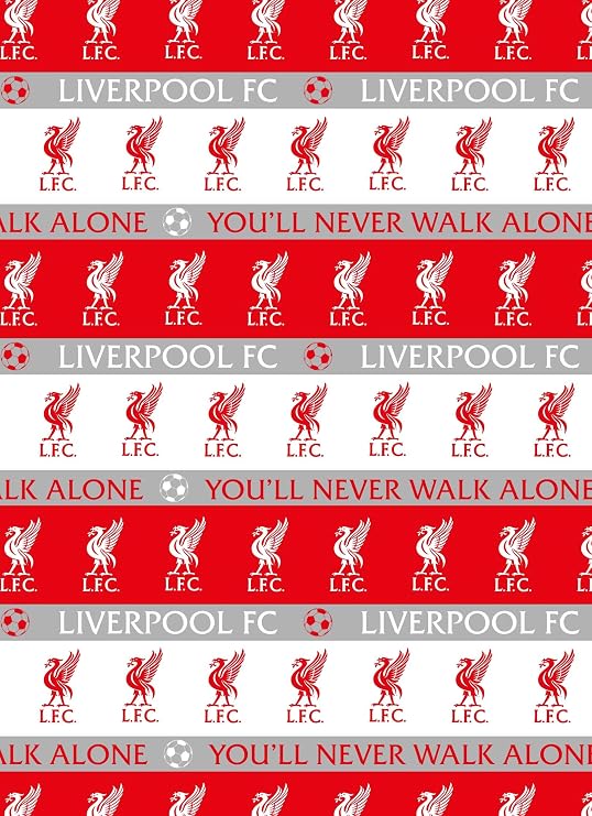 LIVERPOOL FC WRAPPING PAPER FOOTBALL ROLL WRAP 3M BIRTHDAY GIFT WRAP ...