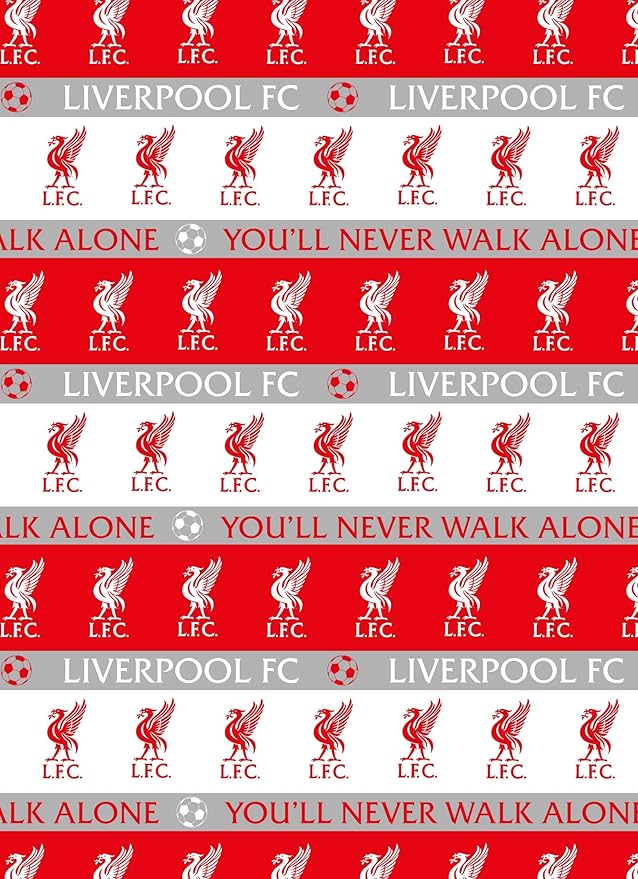 LIVERPOOL FC WRAPPING PAPER FOOTBALL ROLL WRAP 3M BIRTHDAY GIFT WRAP ...
