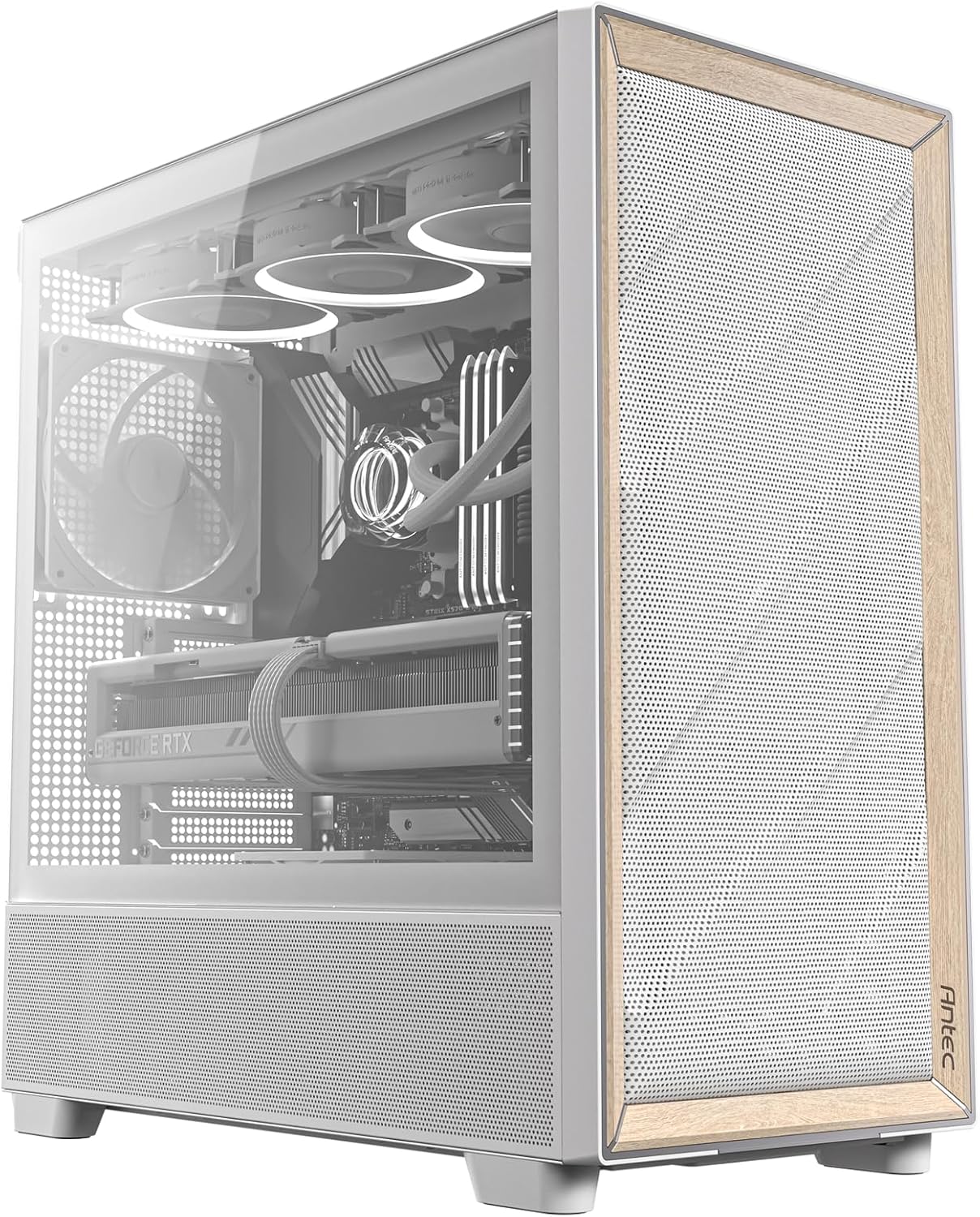 Amazon.com: Antec Flux Wood White, 5 x PWM Fans Included, High-Airflow ...