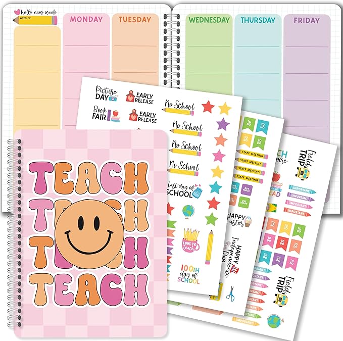 Amazon.com : Retro Undated Teacher Planner 2024-2025 - Homeschool ...