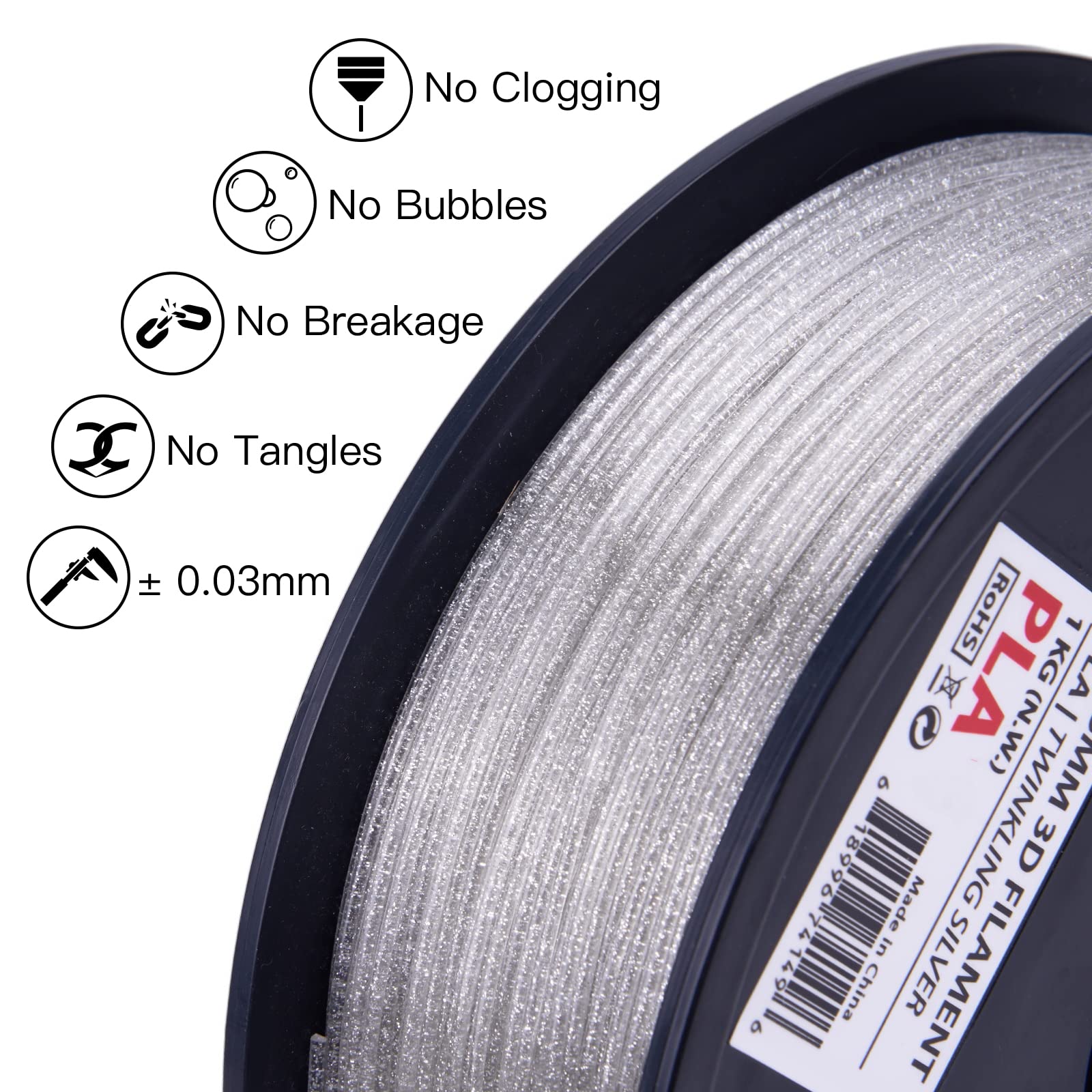 Snapklik.com : INLAND Micro Center Glitter PLA 3D Printer Filament 1 ...