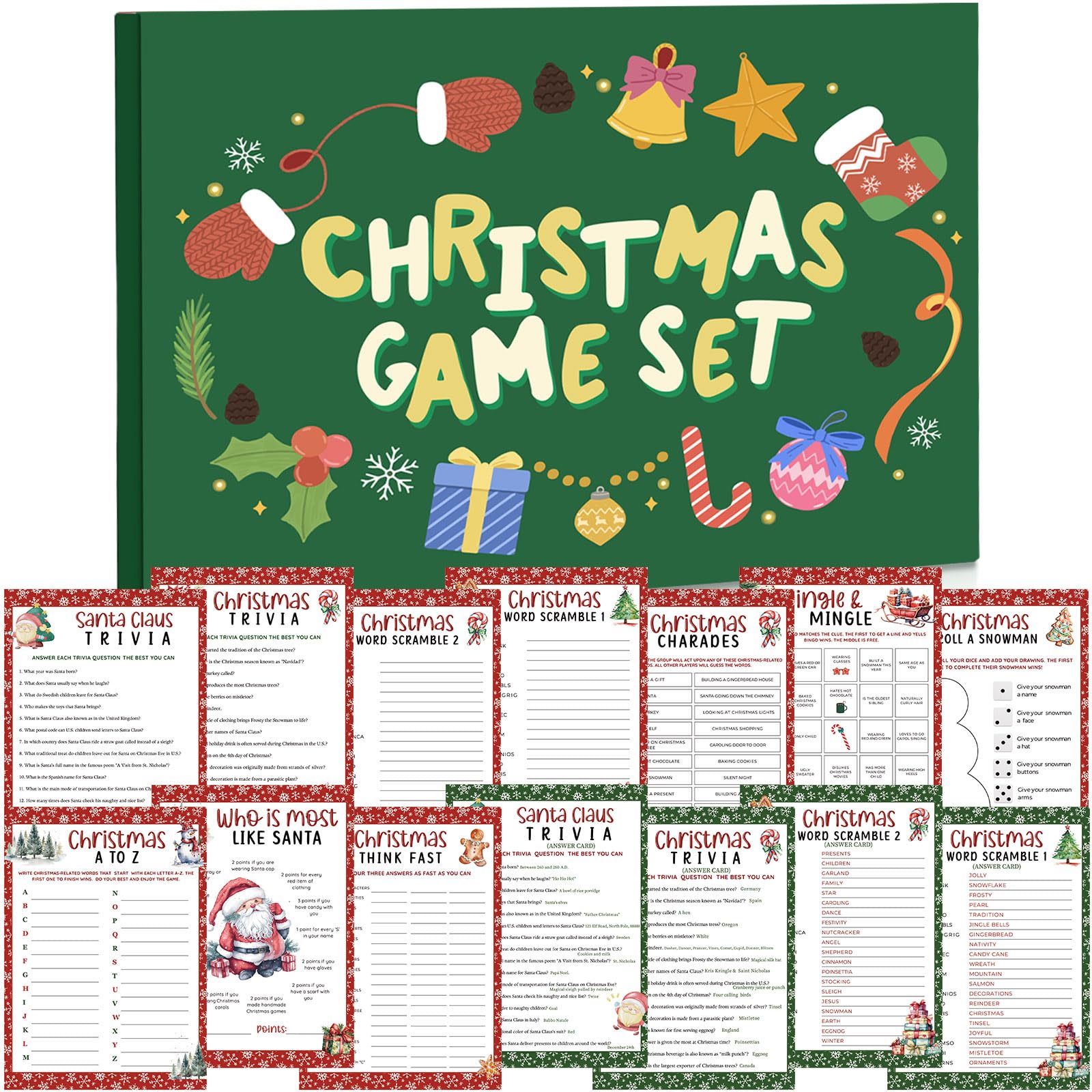 Amazon.com: Fullhawl 102 Pcs Christmas Trivia Games for Large Group ...