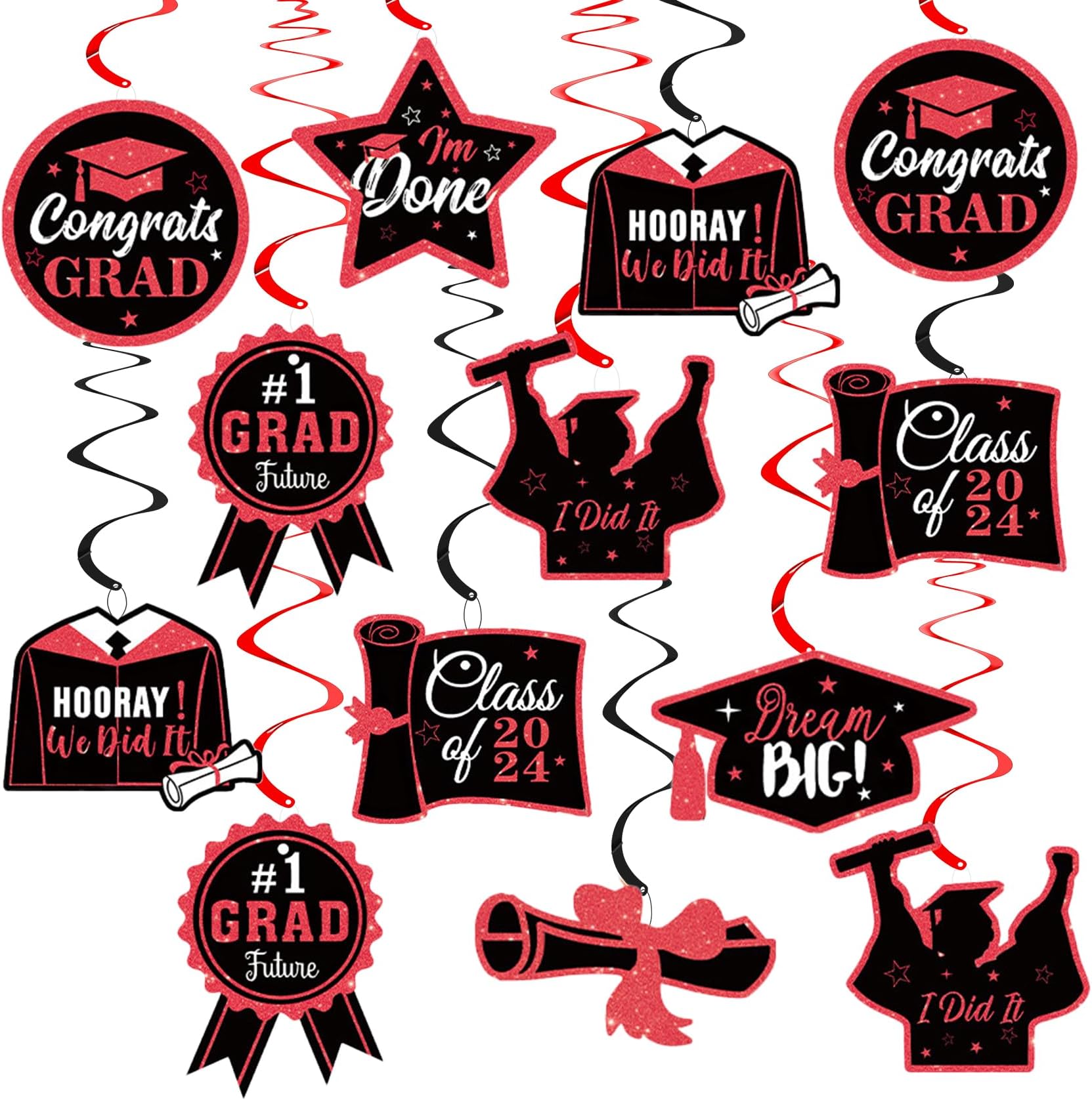 Amazon.com: 36 Pcs Graduation Decorations Class of 2024, Graduation ...