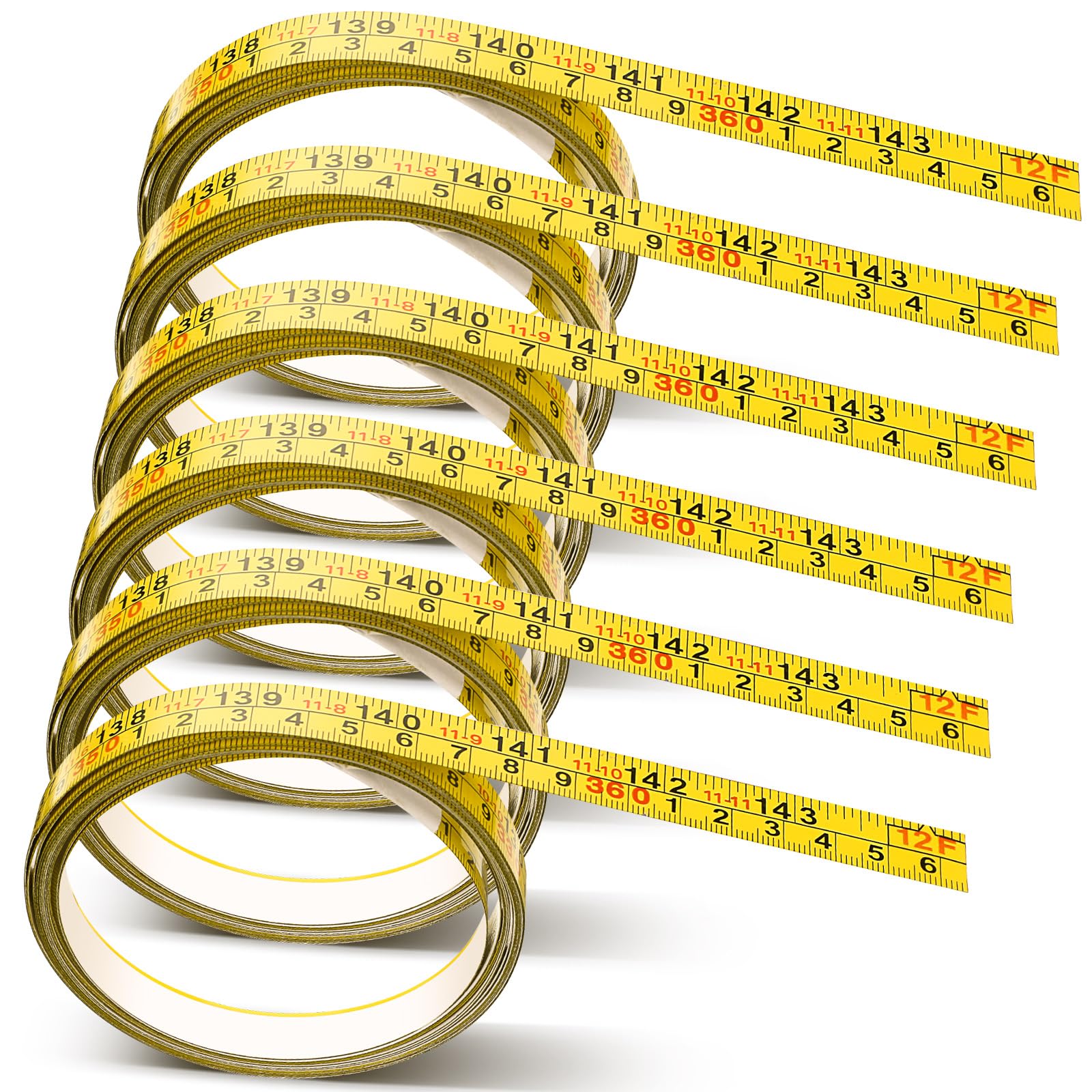 Saysurey 6 Pieces Self Adhesive Measuring Tape Adhesive Backed Double ...
