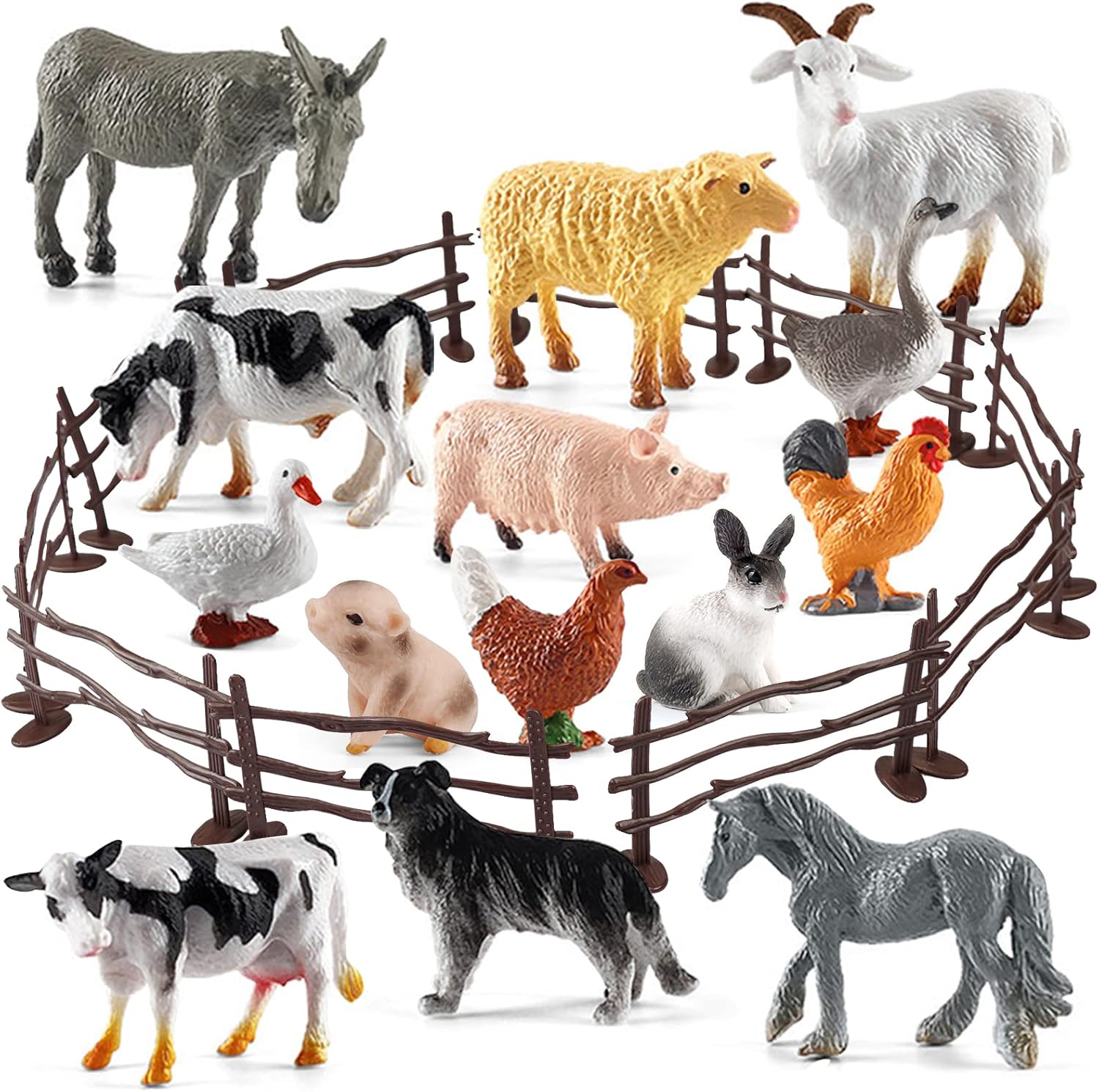 Amazon.com: SAIEMNOOET Realistic Mini Farm Poultry Animal Piglet ...